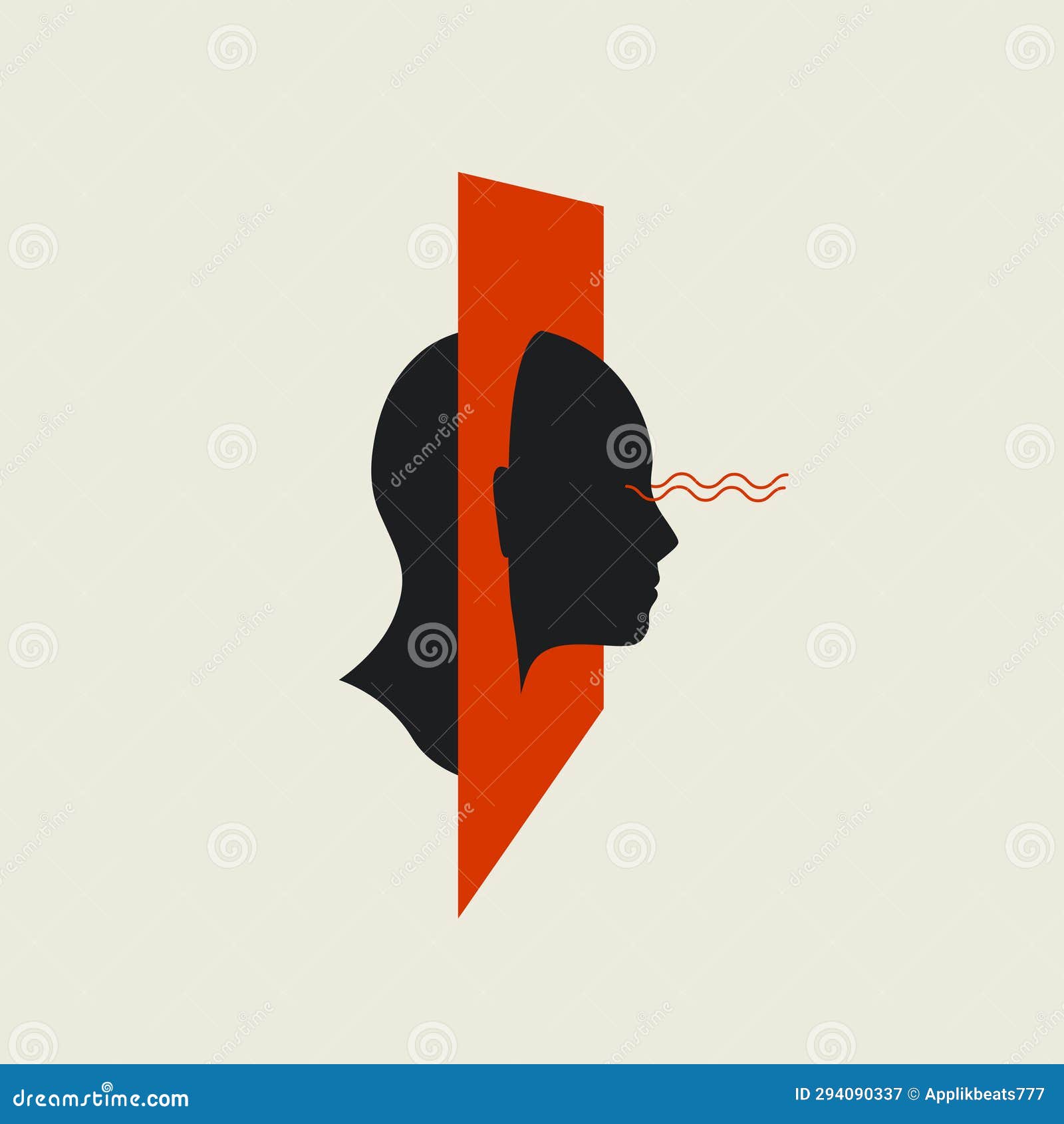 Human Face Looking Forward through the Mirror Conceptual Psychologic ...