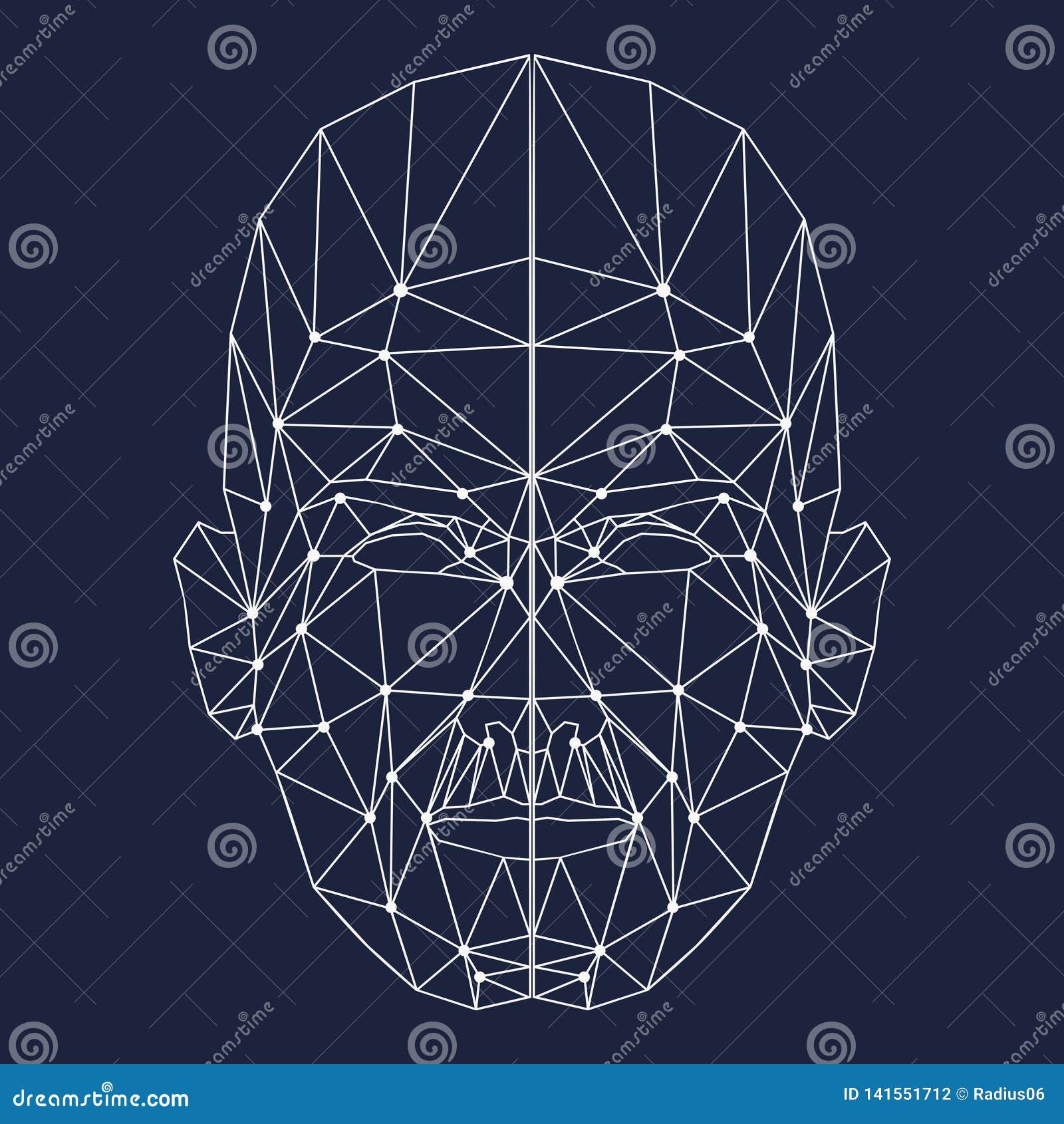 Human Face Low Poly Illustration Stock Vector - Illustration of digital ...