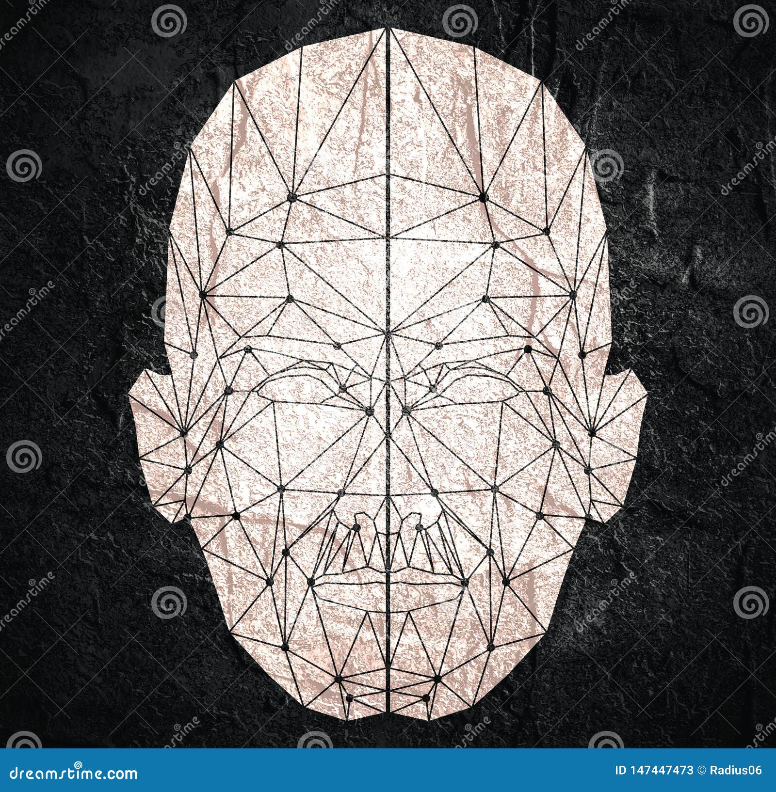 Human Face Low Poly Illustration Stock Illustration - Illustration of ...