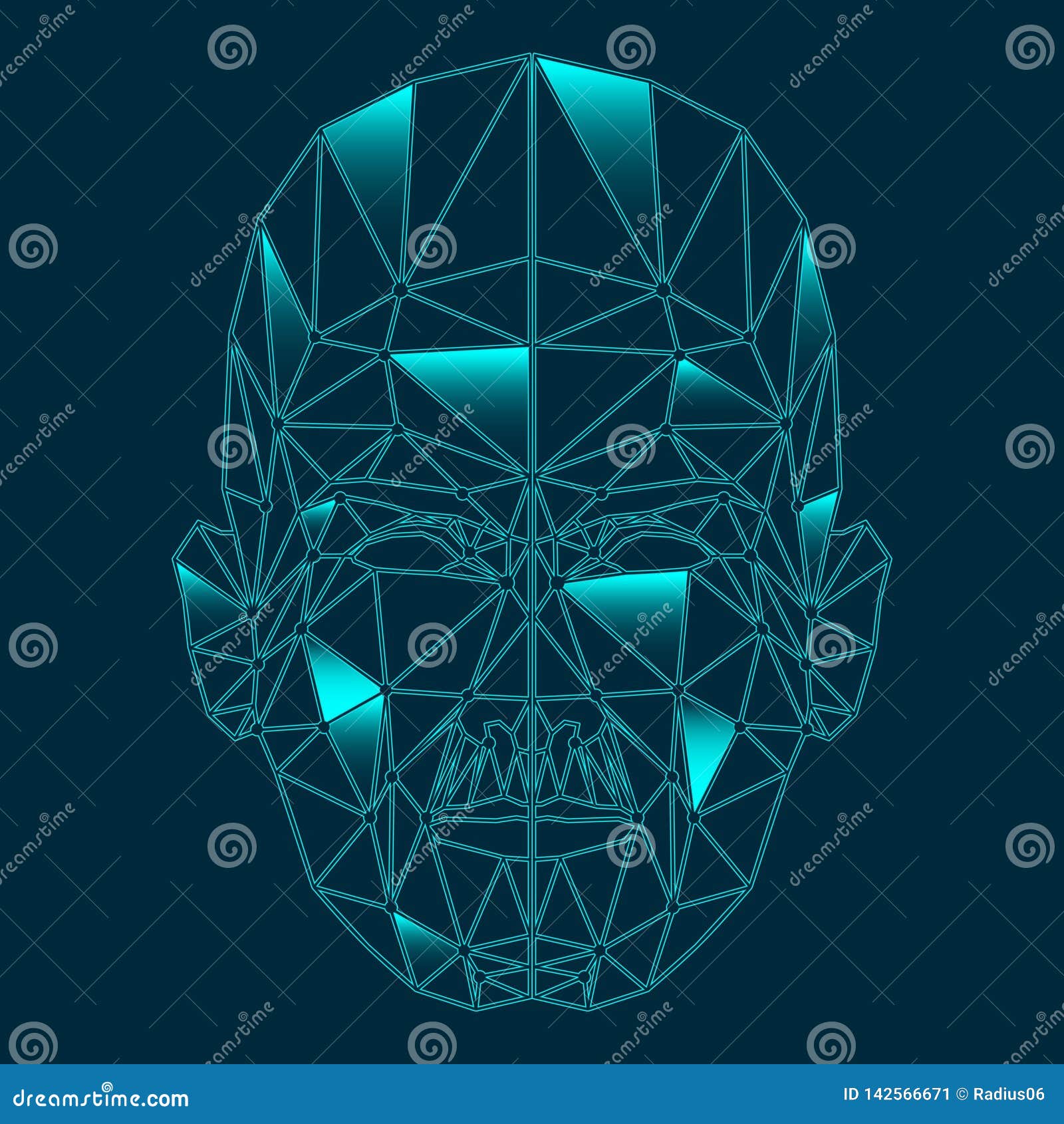 Human Face Low Poly Illustration Stock Vector - Illustration of mesh ...