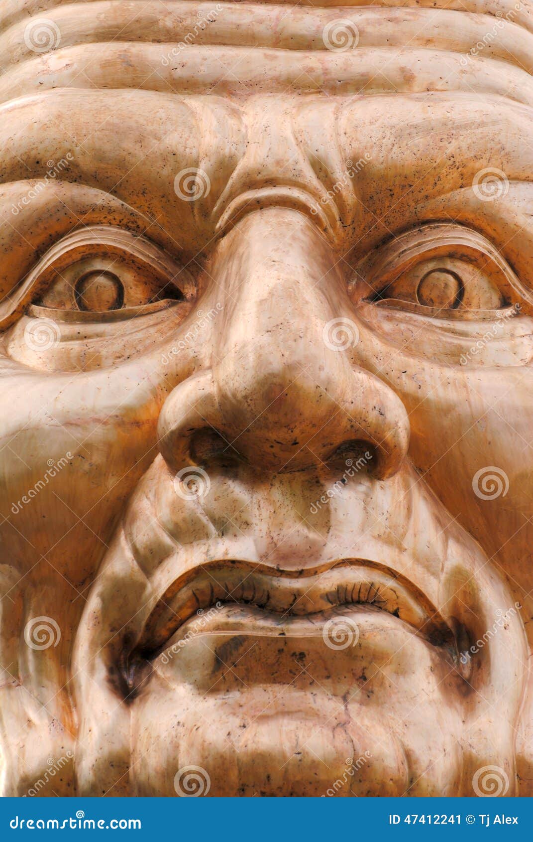 Human face stock image. Image of sculpture, metal, head - 47412241