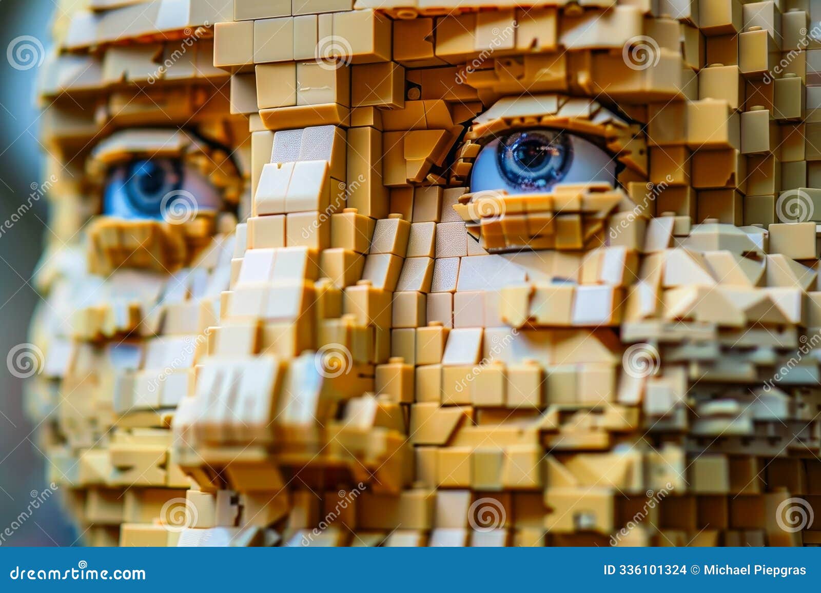 A Human Face Made of Building Blocks Stock Photo - Image of ...