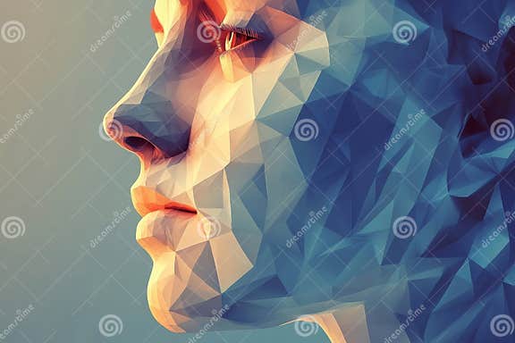Human Face Made from Polygon. Stock Illustration - Illustration of lips ...