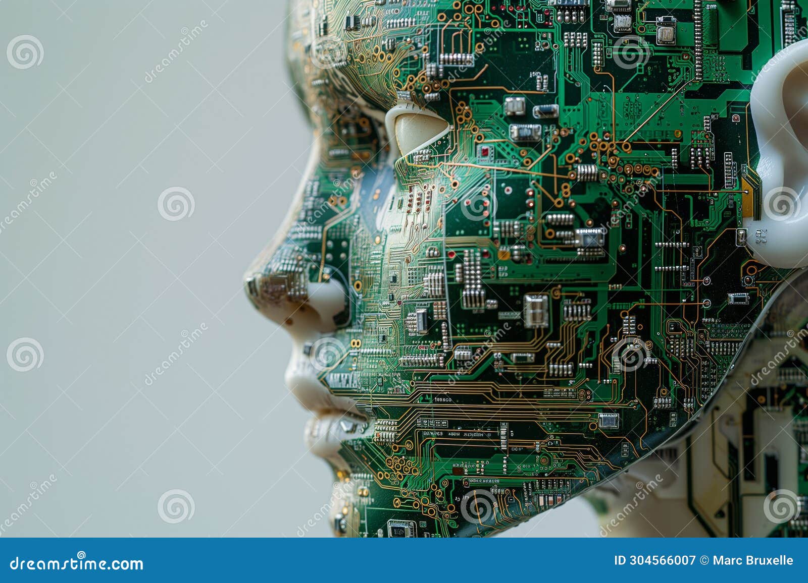 Human Face Made of Printed Circuit Board - AI Generated Stock ...