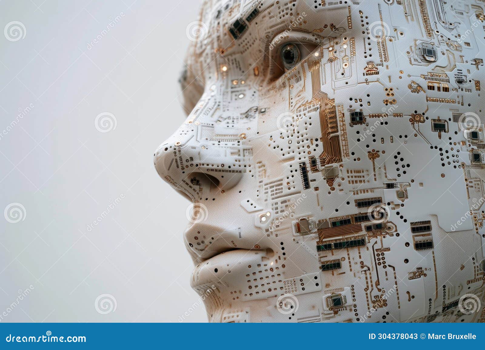 Human Face Made of Printed Circuit Board - AI Generated Stock ...