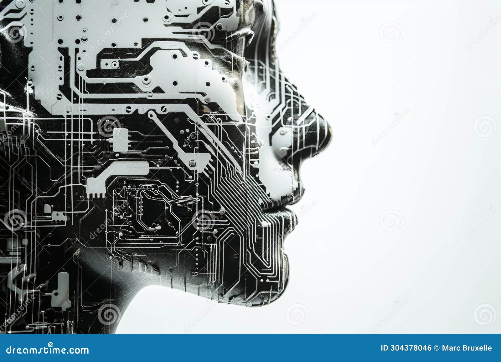 Human Face Made of Printed Circuit Board - AI Generated Stock Photo ...