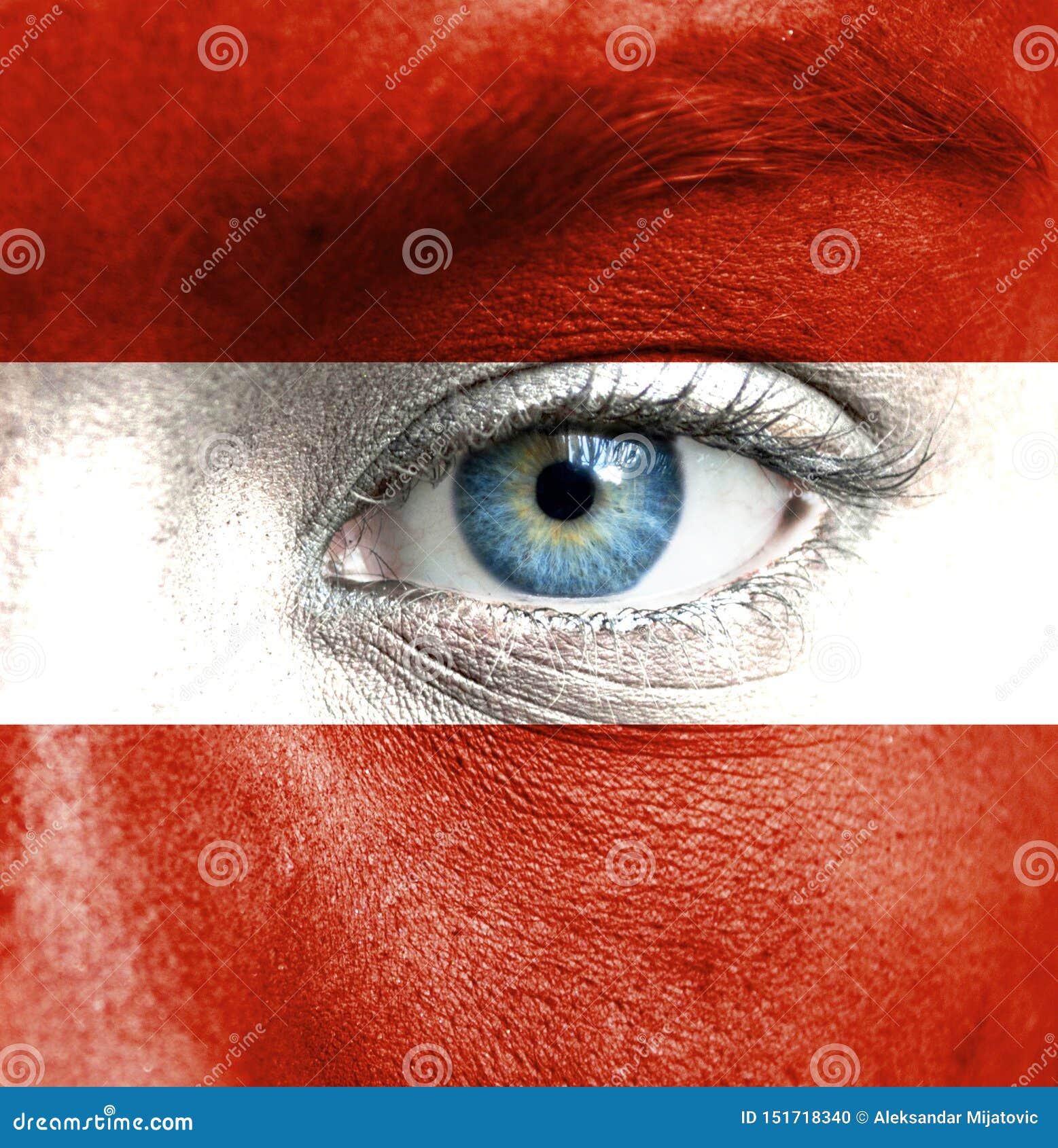 Human Face Painted with Flag of Austria Stock Photo - Image of ...
