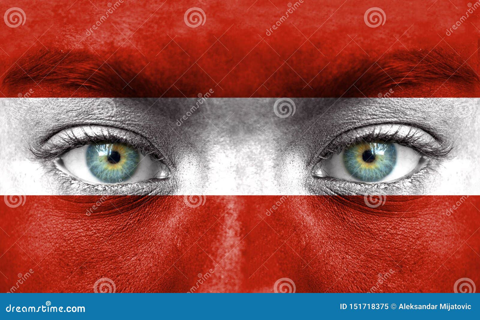 Human Face Painted with Flag of Austria Stock Image - Image of portrait ...