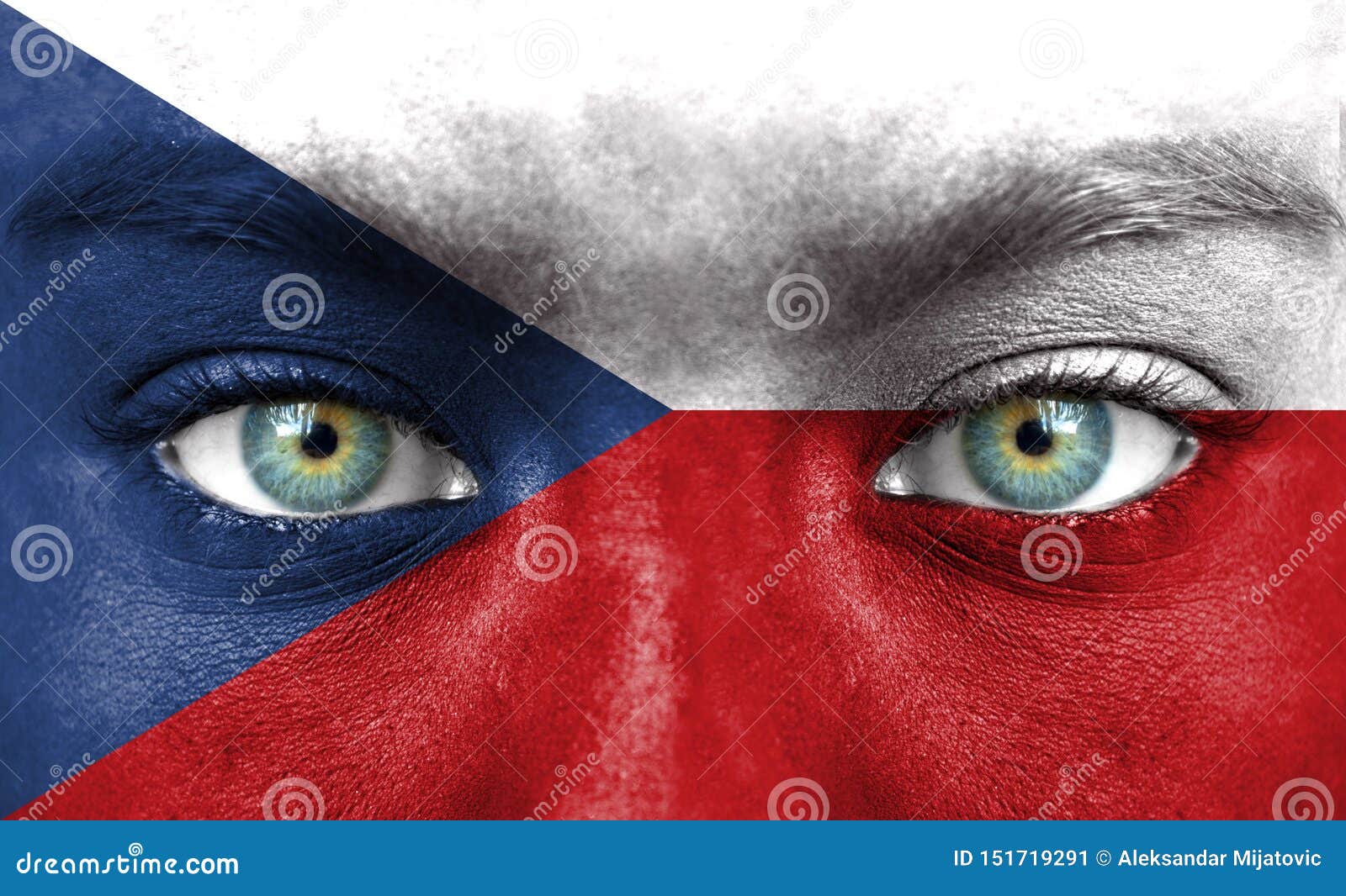 Human Face Painted with Flag of Czech Republic Stock Image - Image of ...