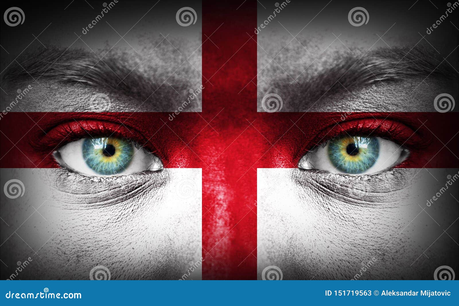 Human Face Painted with Flag of England Stock Image - Image of human ...