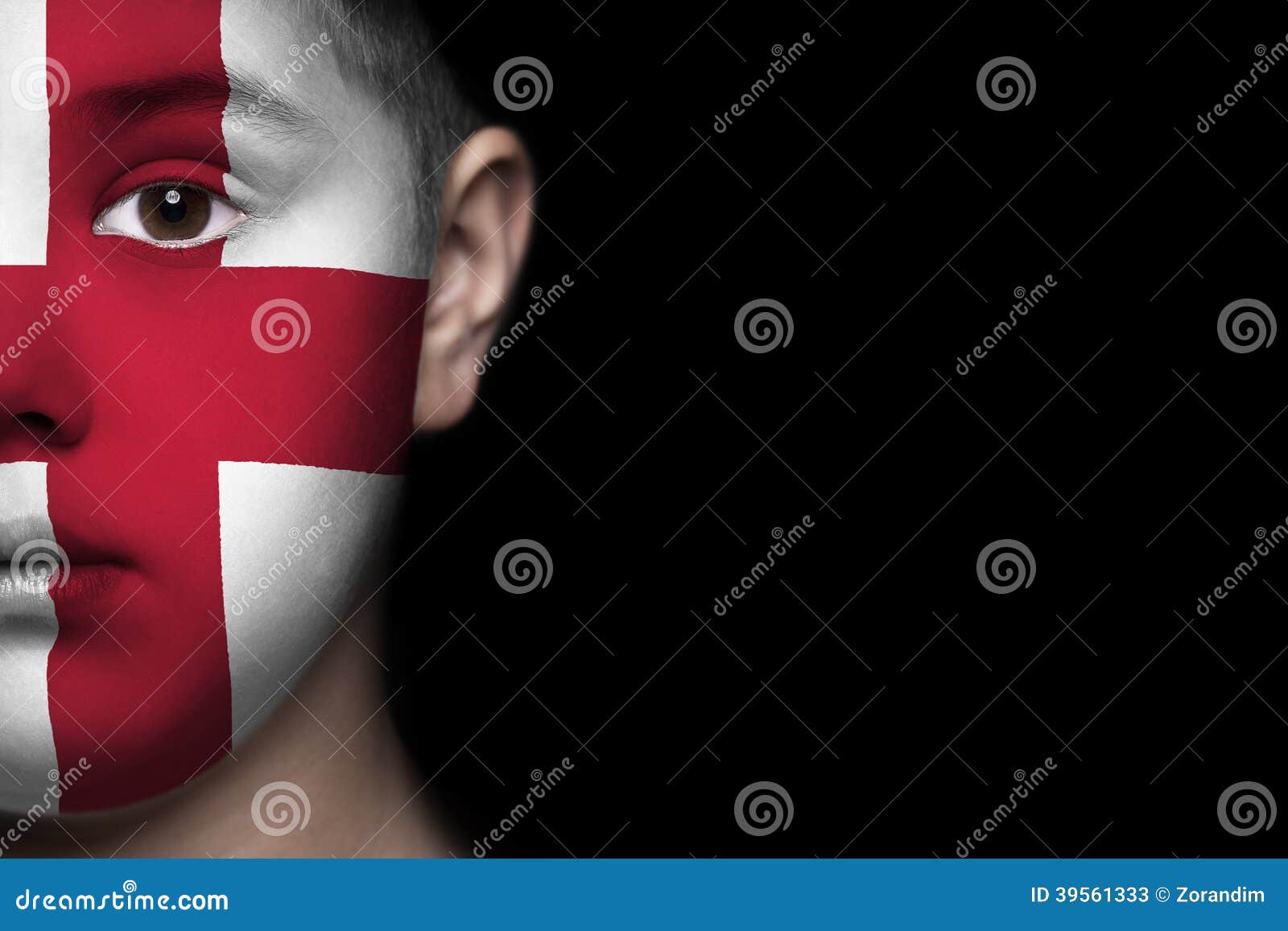 Human Face Painted with Flag of England Stock Image - Image of team ...