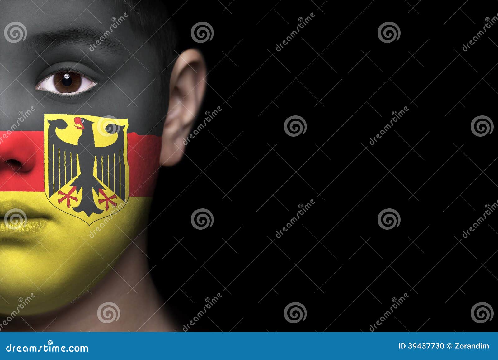 Human Face Painted with Flag of Germany Stock Photo - Image of ...