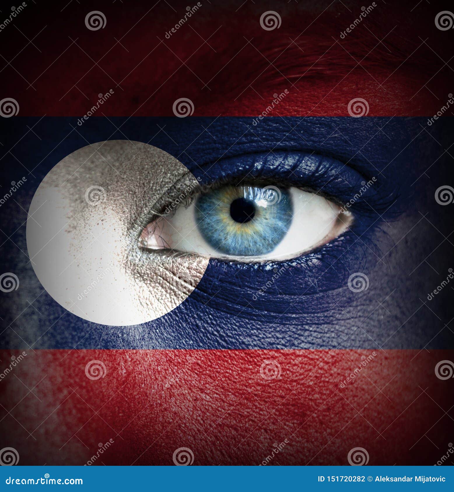 Human Face Painted with Flag of Laos Stock Photo - Image of culture ...