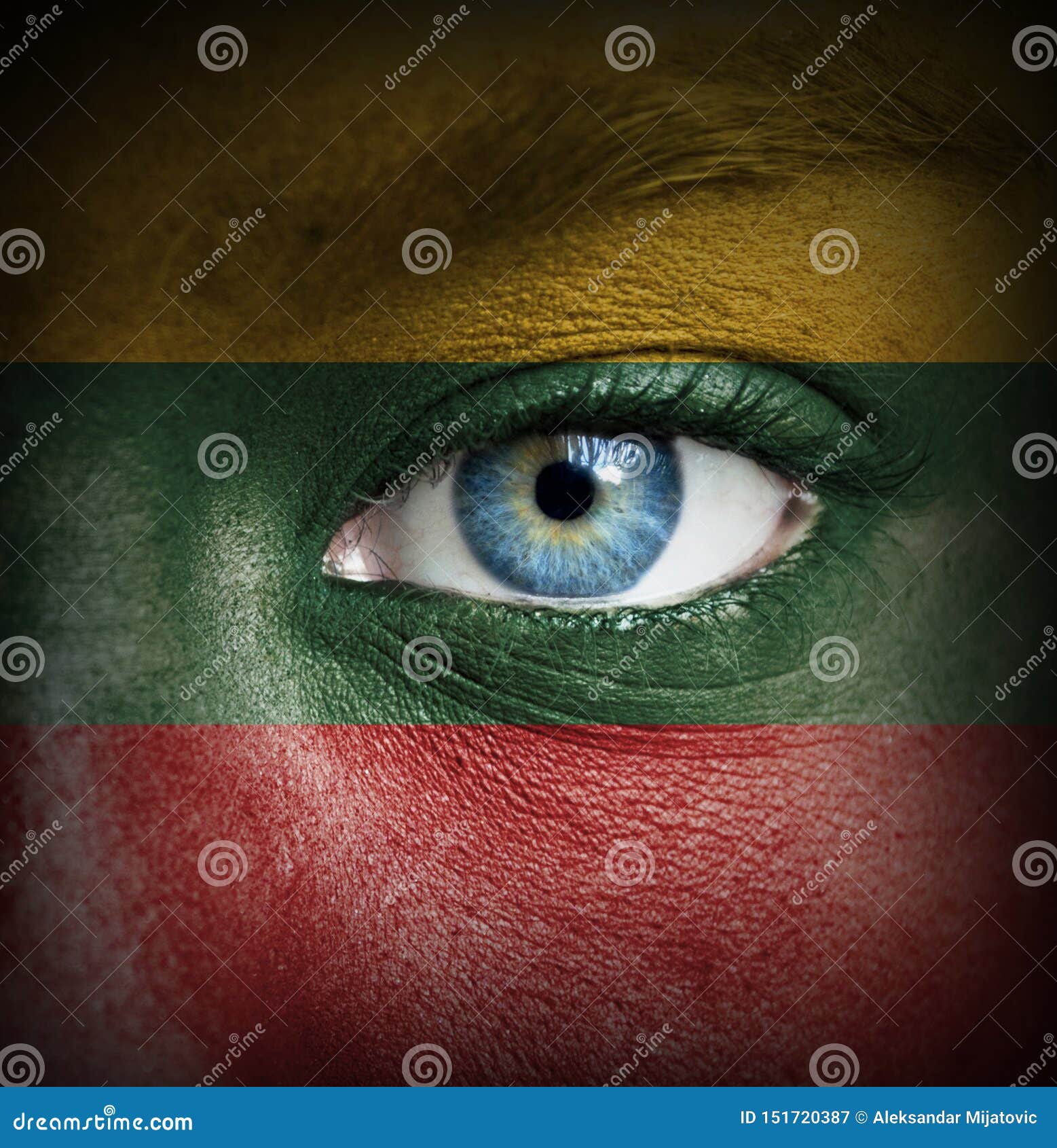 Human Face Painted with Flag of Lithuania Stock Image - Image of human ...