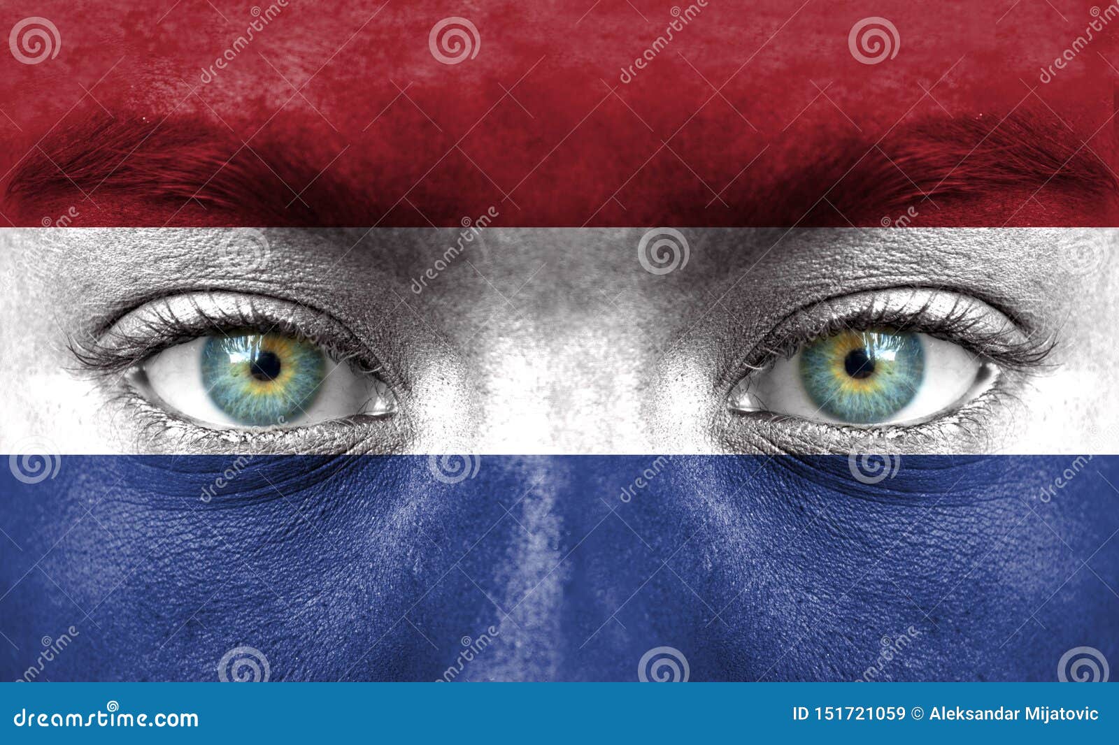 Human Face Painted with Flag of Netherlands Stock Image - Image of ...