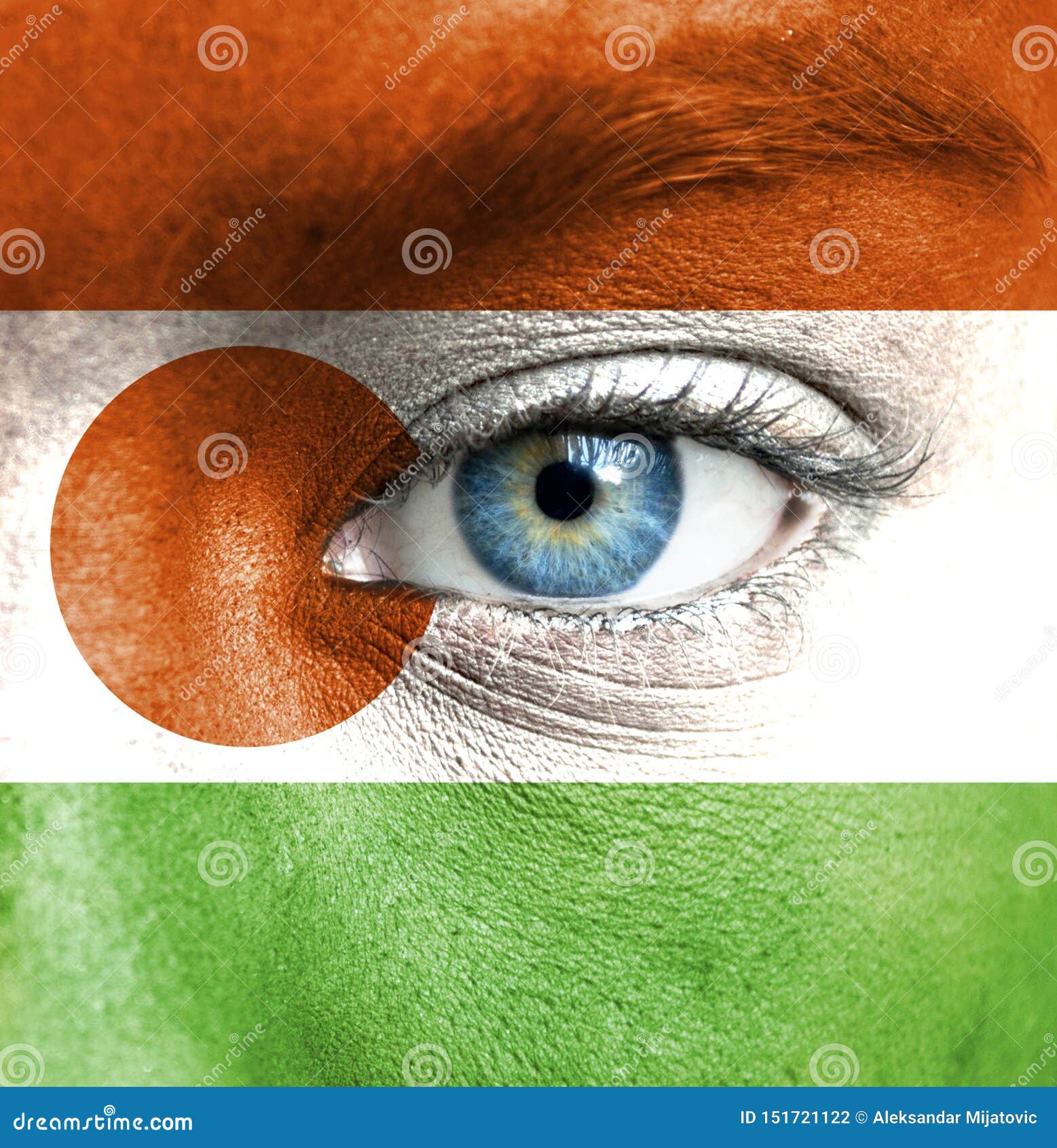 Human Face Painted with Flag of Niger Stock Photo - Image of country ...