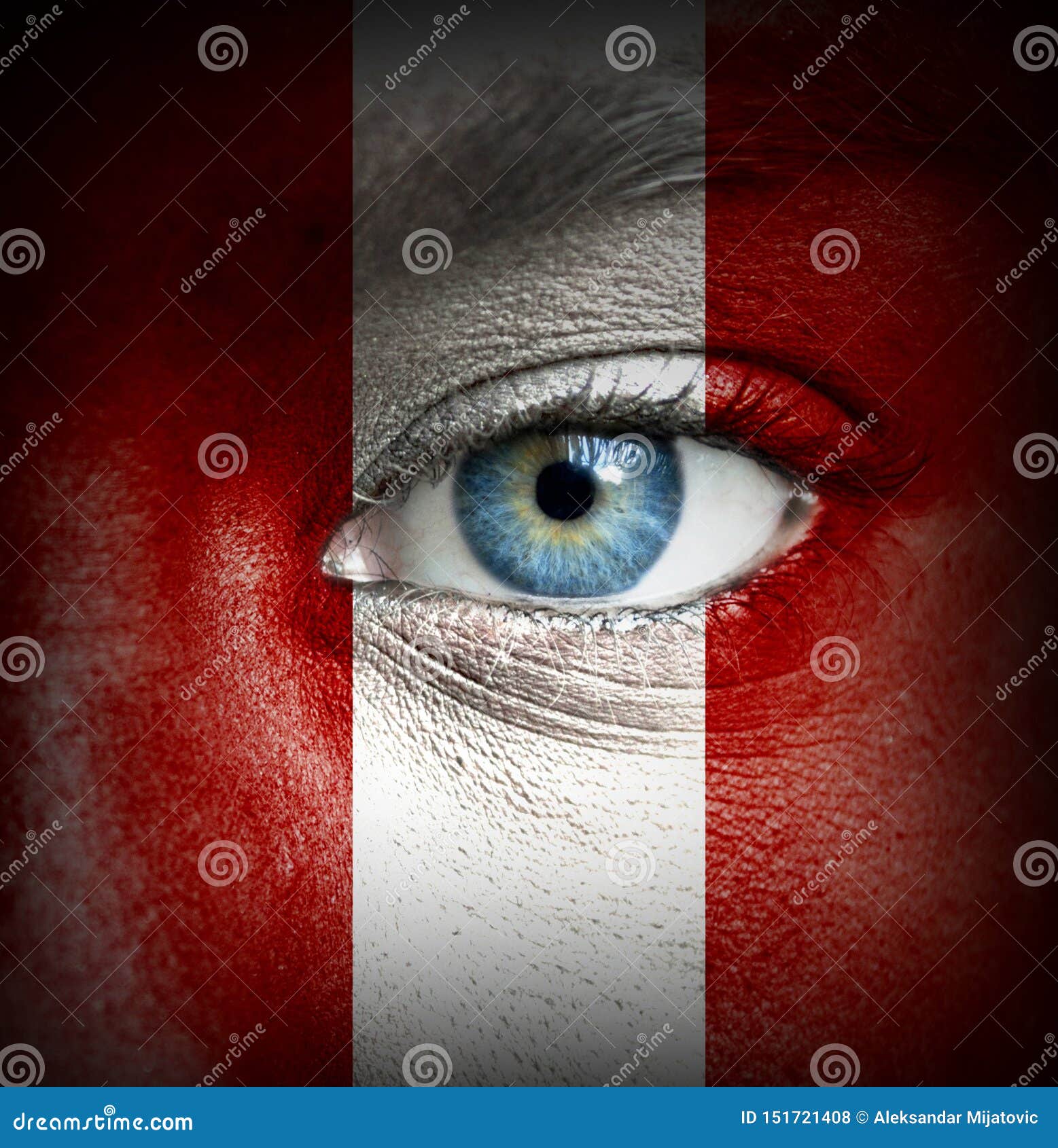 Human Face Painted with Flag of Peru Stock Photo - Image of patriot ...