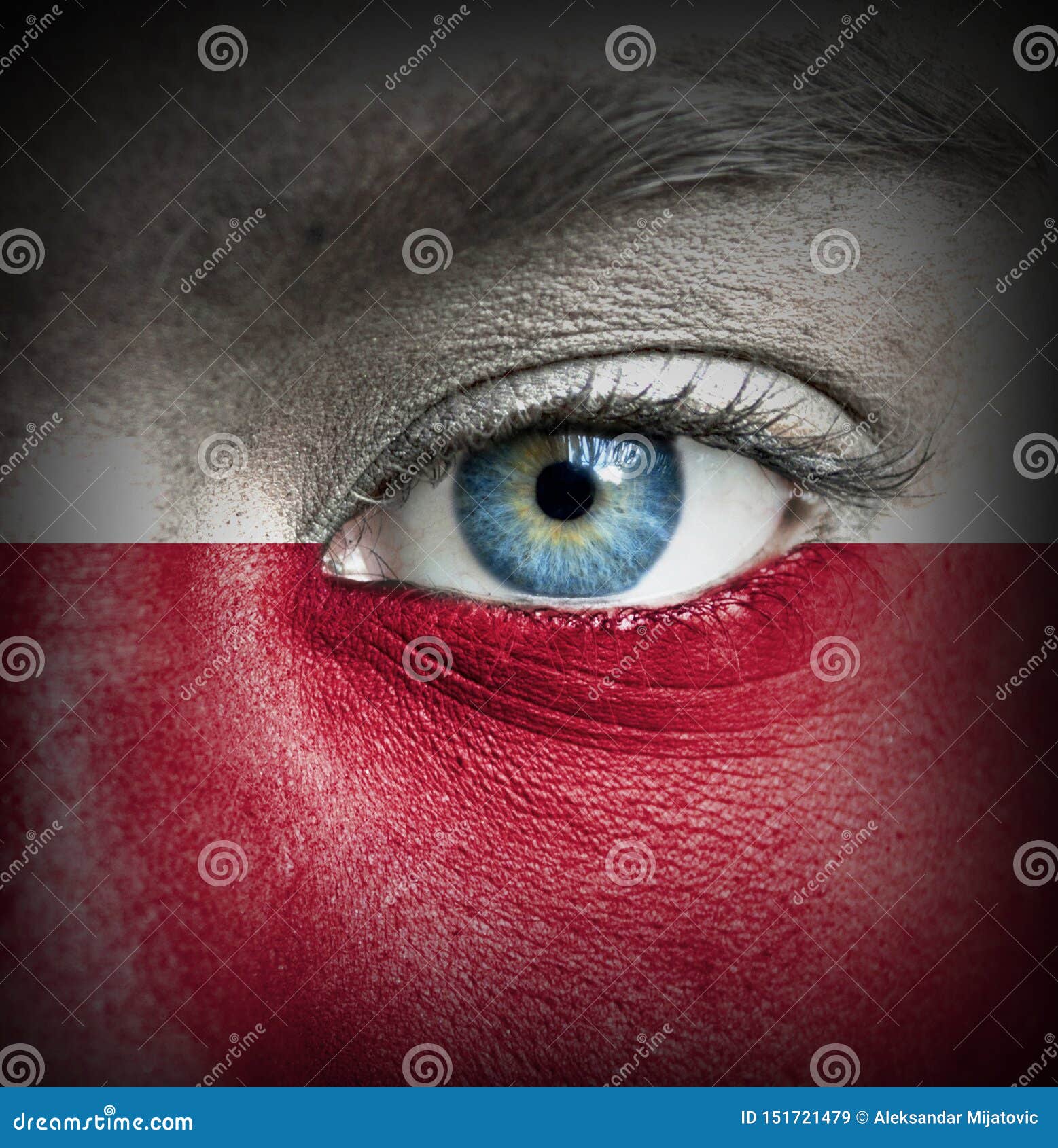 Human Face Painted with Flag of Poland Stock Image - Image of human ...