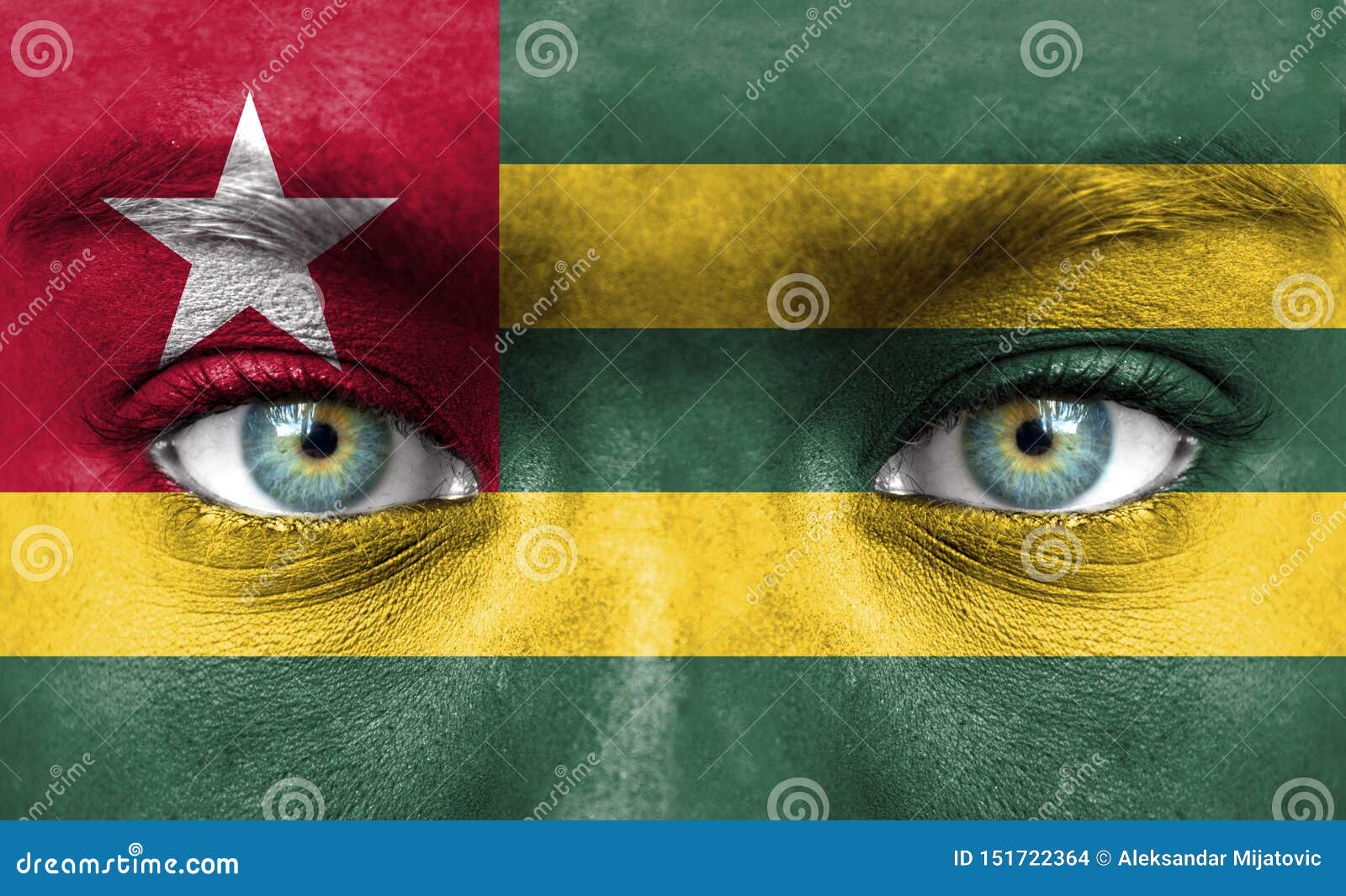 Human Face Painted with Flag of Togo Stock Photo - Image of people ...