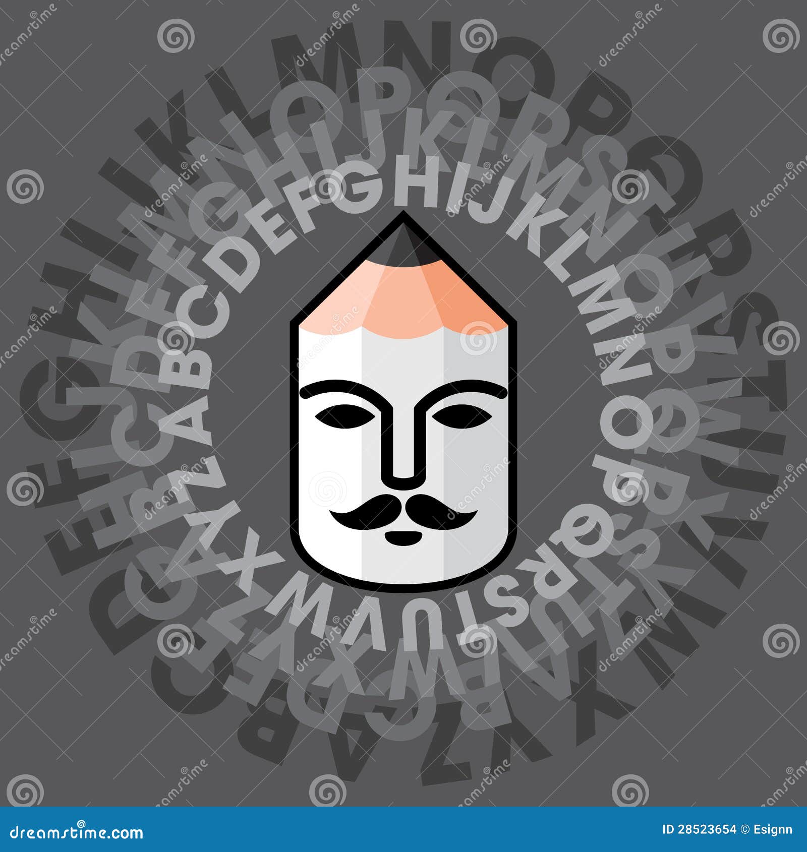 Human face with pencil stock vector. Illustration of inspiration - 28523654