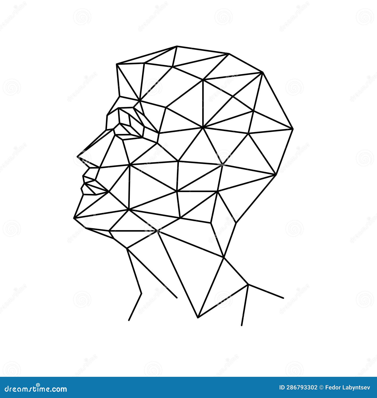Human Face from Polygons Vector Illustration Stock Illustration ...