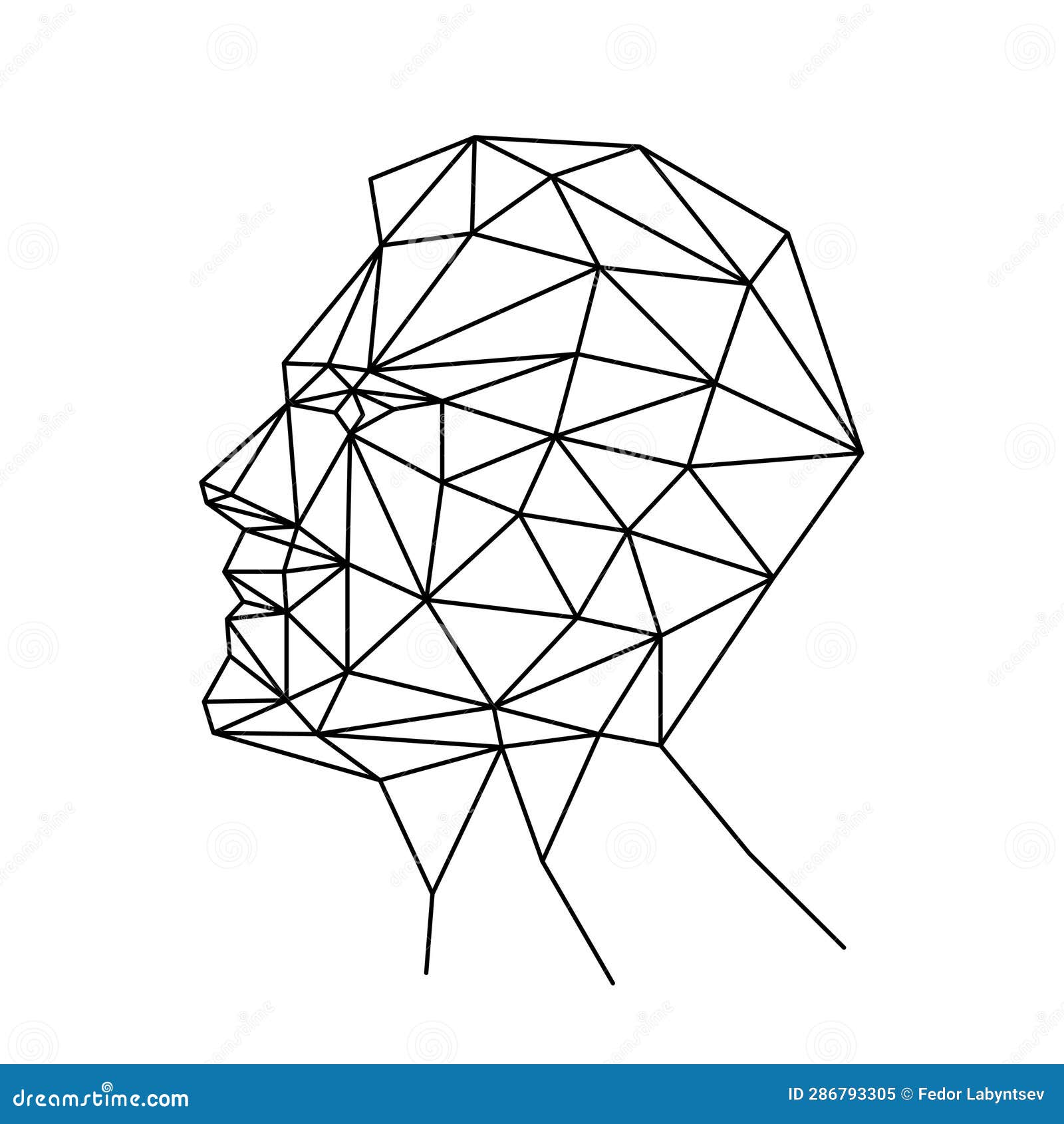 Human Face from Polygons Vector Illustration Stock Vector ...
