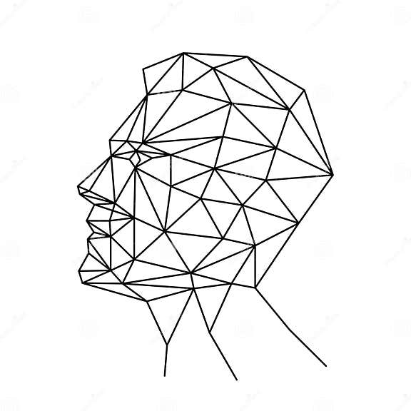 Human Face from Polygons Vector Illustration Stock Vector ...