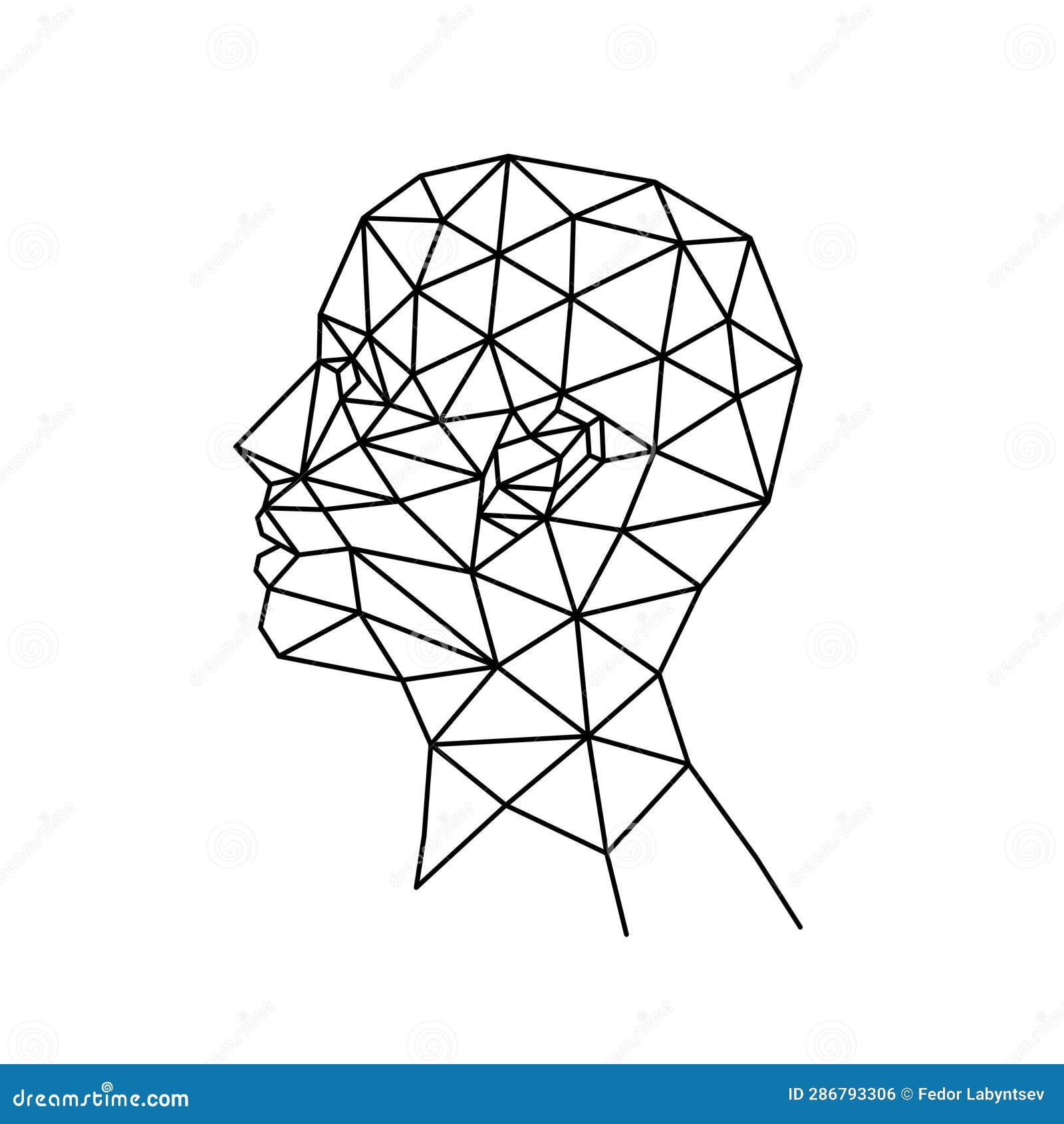 Human Face from Polygons Vector Illustration Stock Vector ...