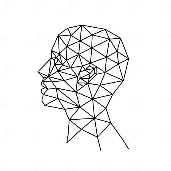 Human Face from Polygons Vector Illustration Stock Vector ...