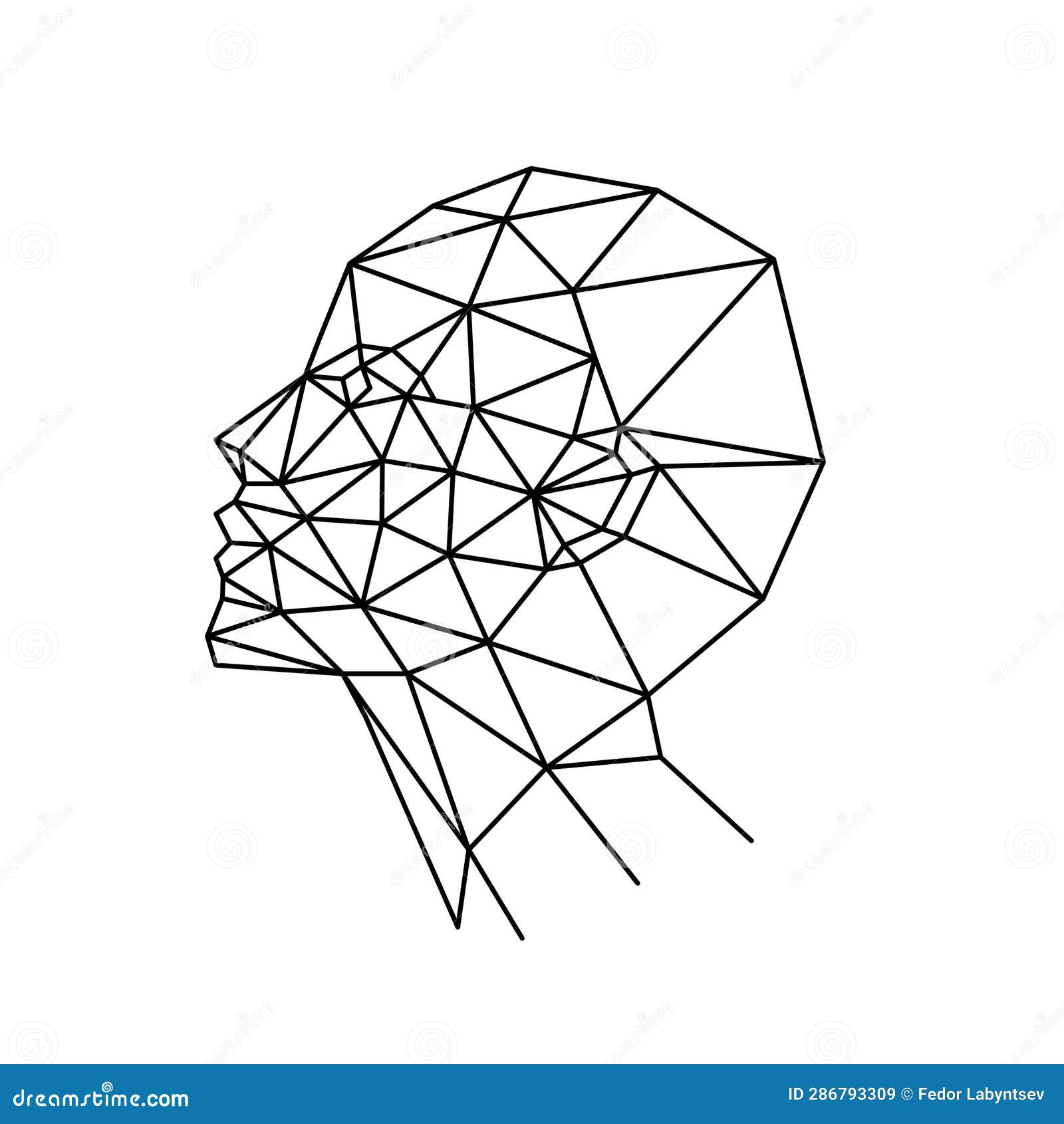 Human Face from Polygons Vector Illustration Stock Illustration ...