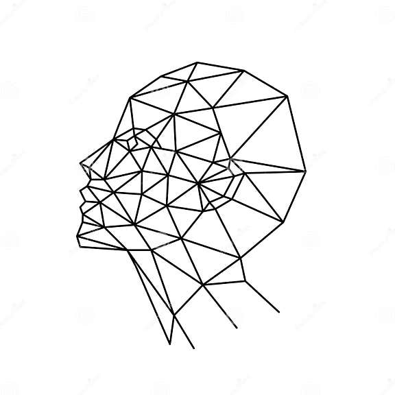 Human Face from Polygons Vector Illustration Stock Illustration ...