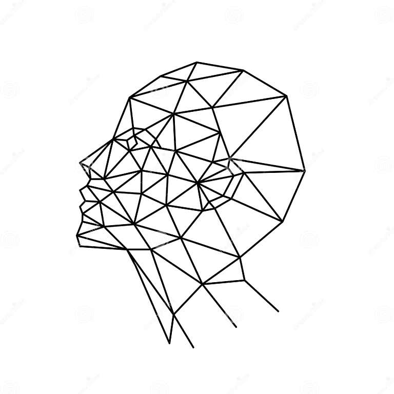 Human Face from Polygons Vector Illustration Stock Illustration ...