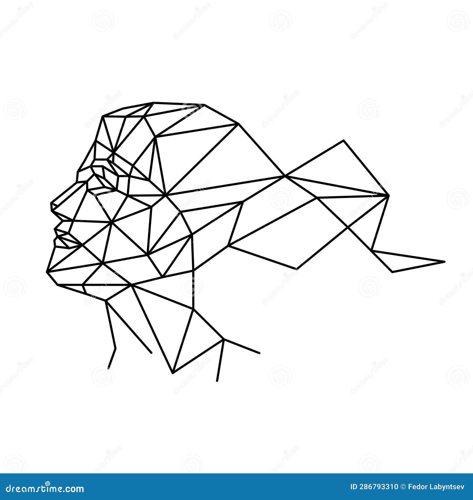 Human Face from Polygons Vector Illustration Stock Illustration ...