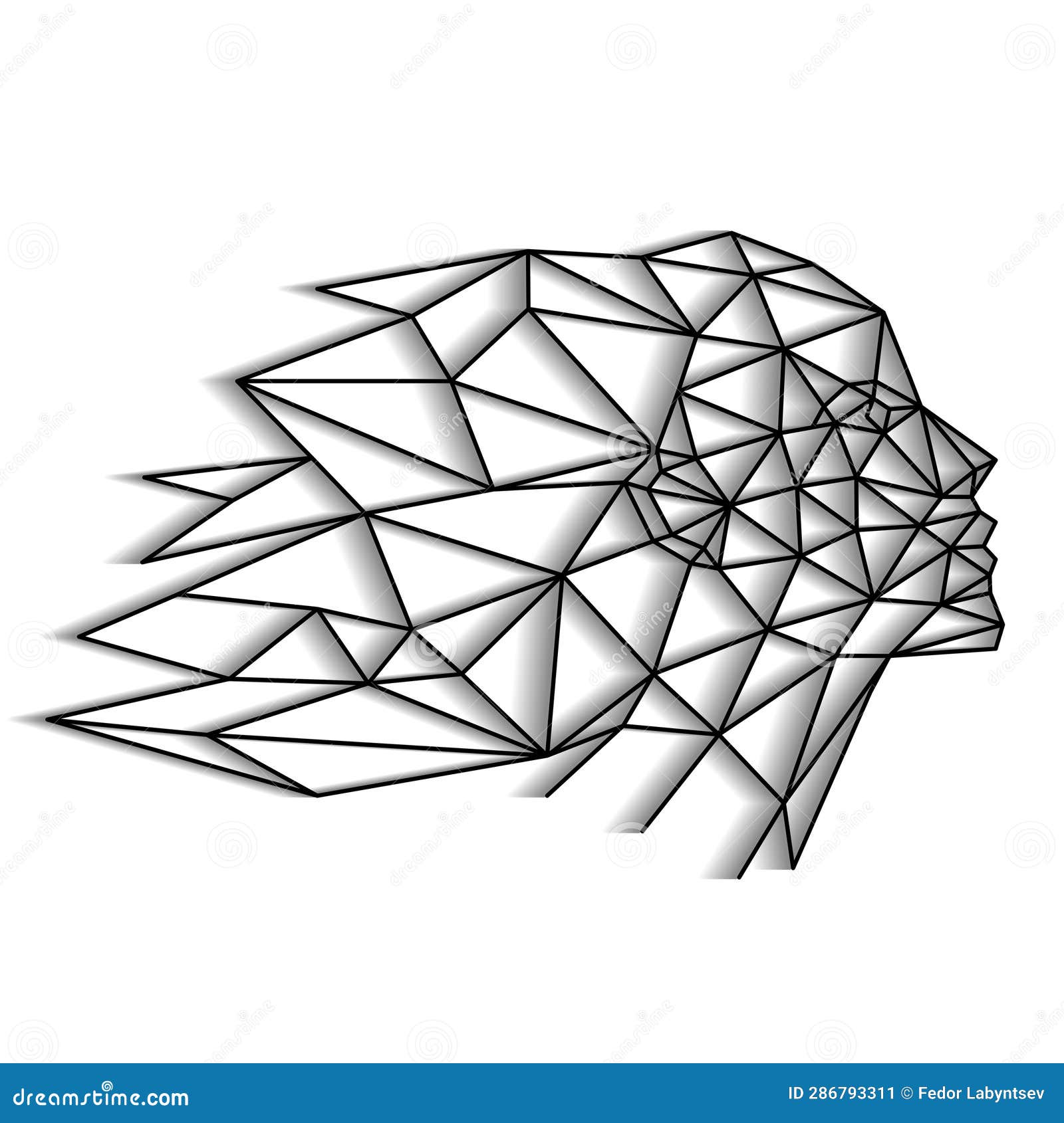 Human Face from Polygons Vector Illustration Stock Illustration ...