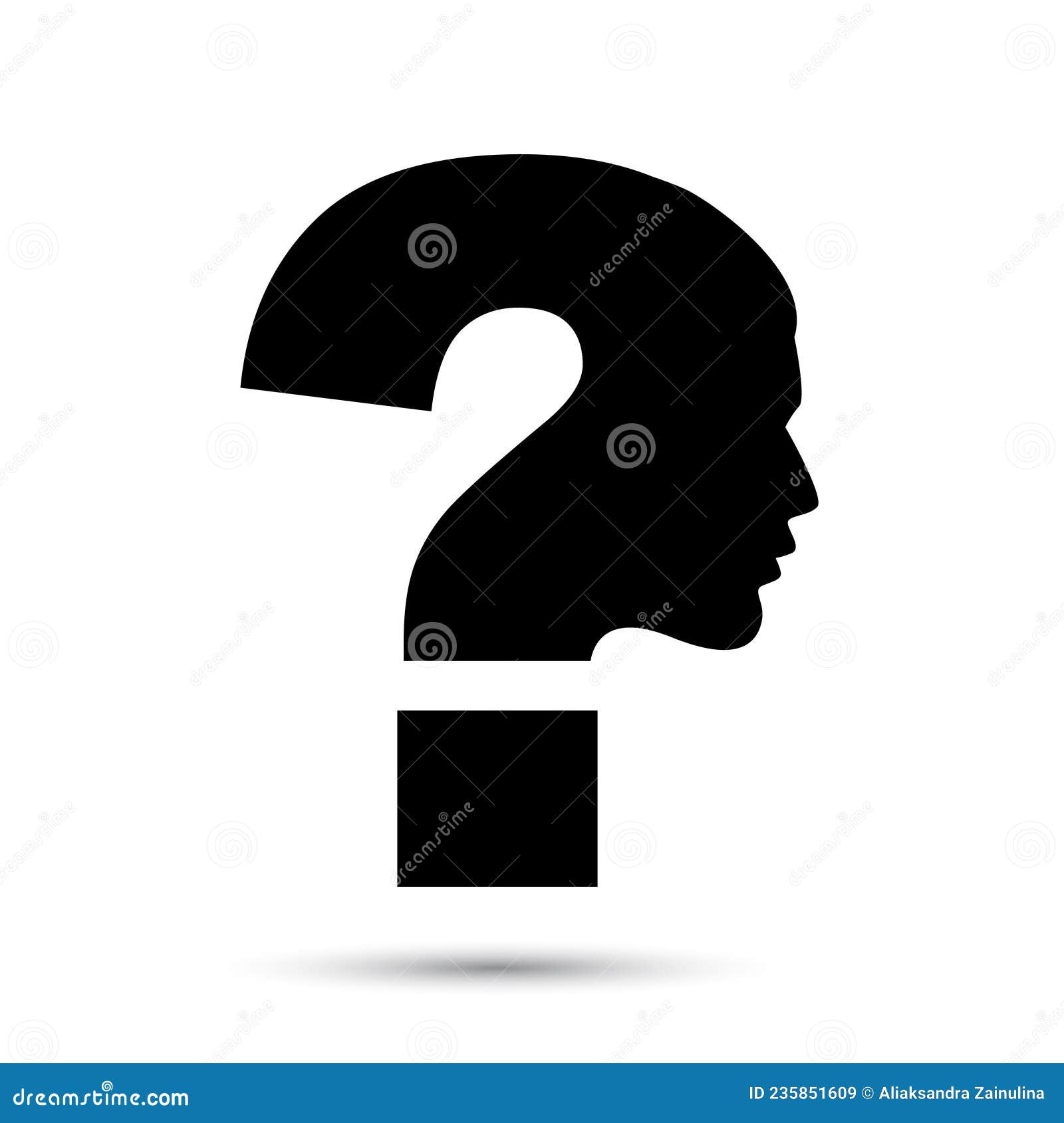 Human Face with Question Mark Vector Icon Stock Vector - Illustration ...