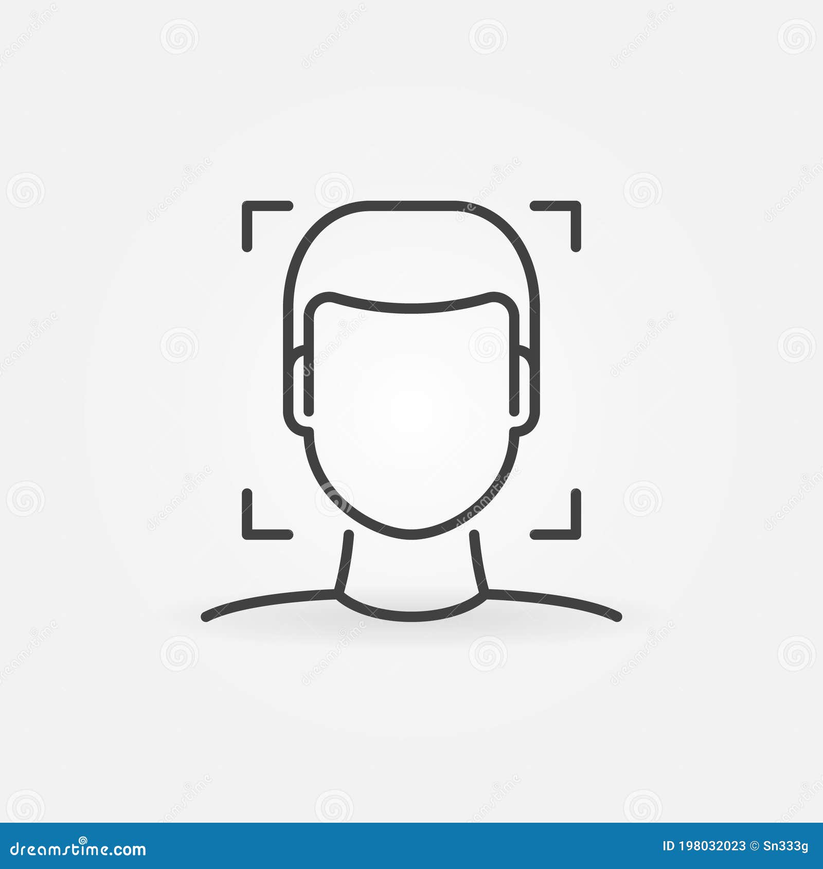 Human Face Recognition Linear Vector Concept Icon Stock Vector ...