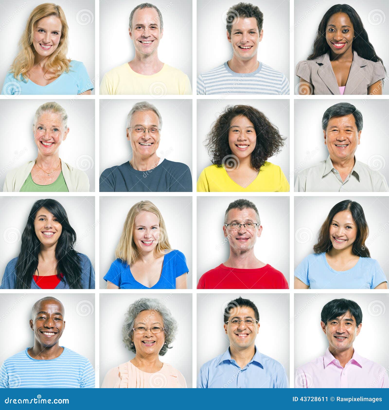 Human Face in a Row on White Stock Image - Image of expressing ...