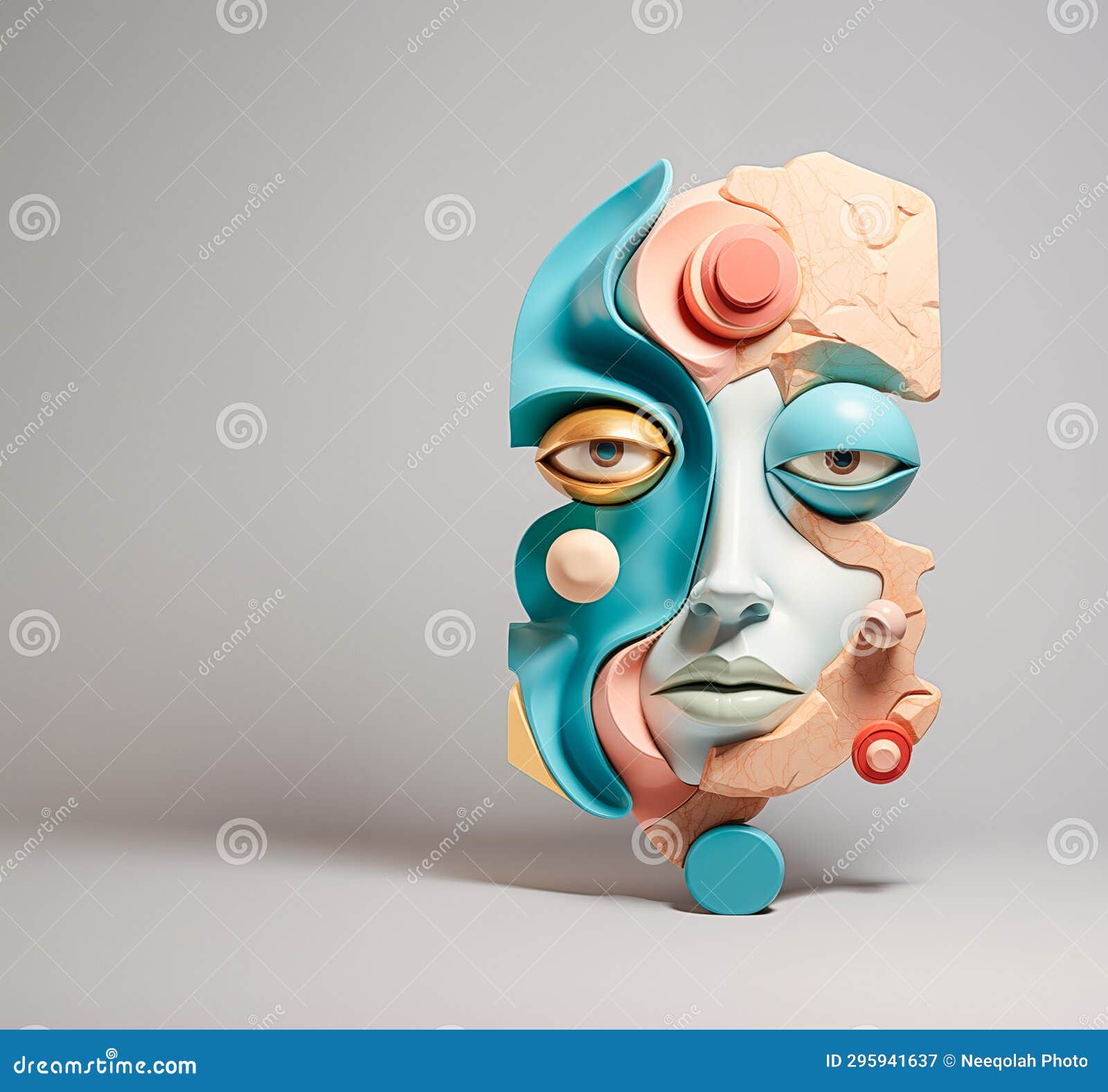 Human Face Sculpture Constructed Form Various Stone Pieces. Stock ...
