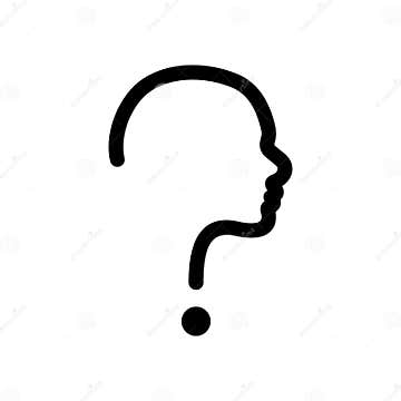 Human Face Shape Question Mark Stock Vector - Illustration of mind ...