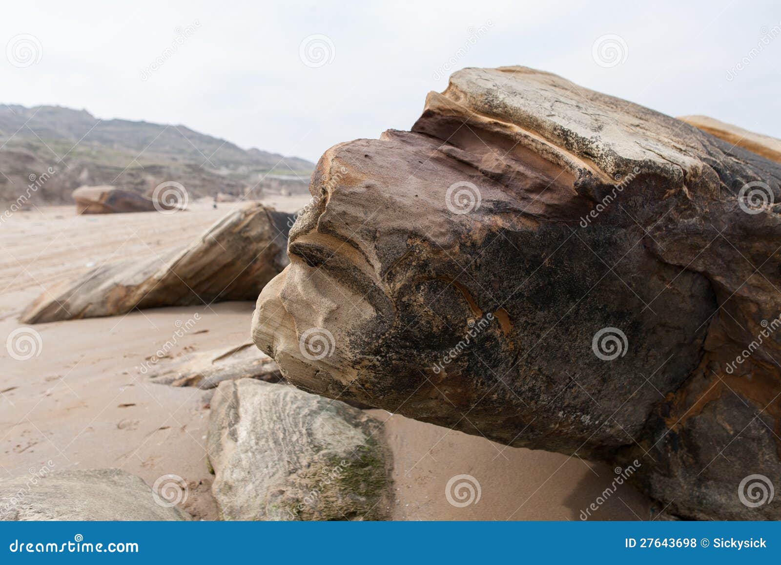 Human face shaped rock stock photo. Image of horizon - 27643698
