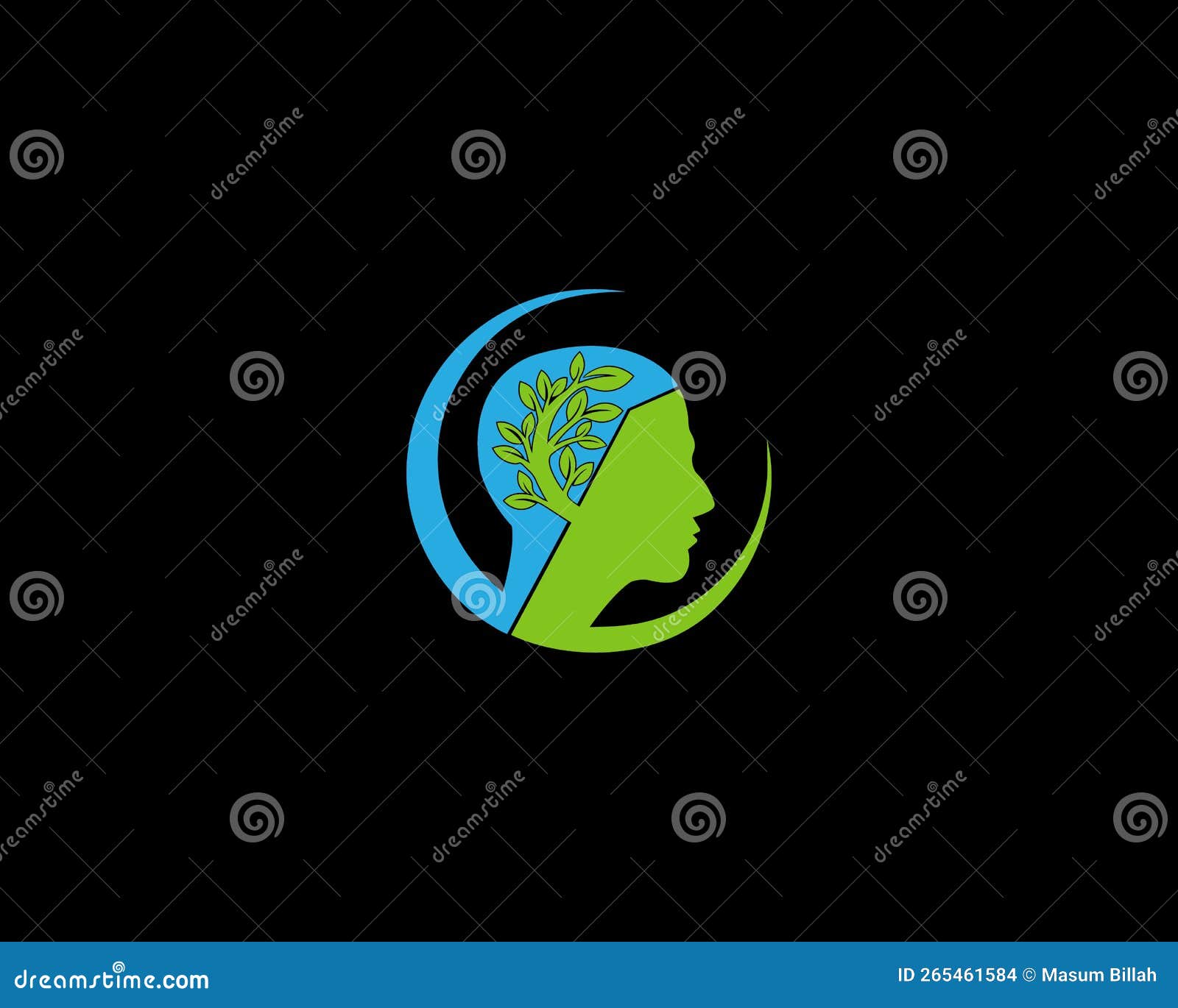 Human Face and Tree Brain Logo Concept. Stock Vector - Illustration of ...