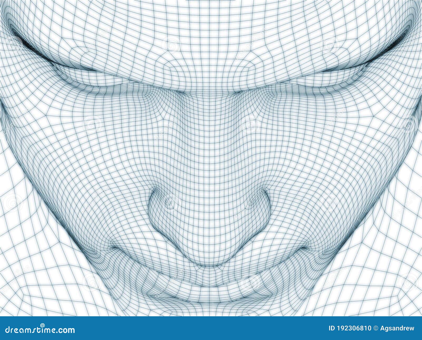 Human Face Wire Mesh stock illustration. Illustration of blue - 192306810