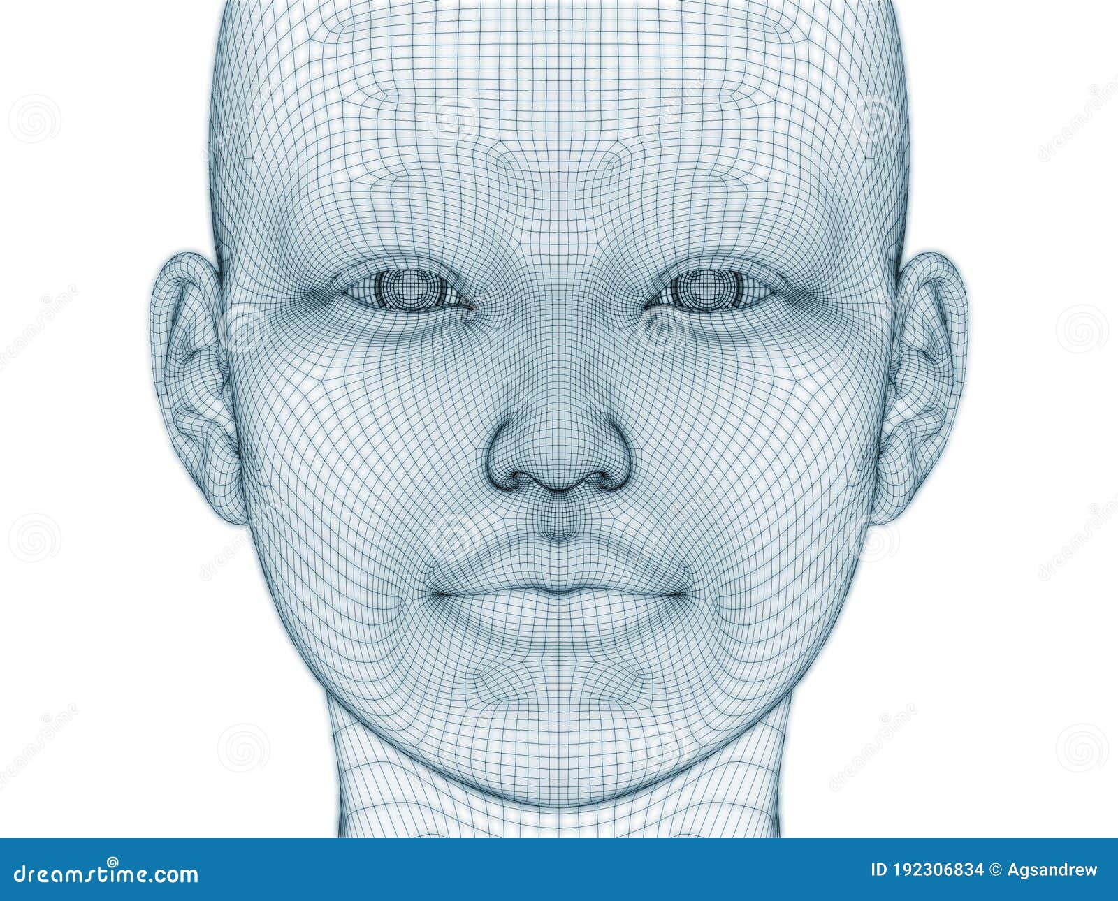Human Face Wire Mesh stock illustration. Illustration of geometry ...