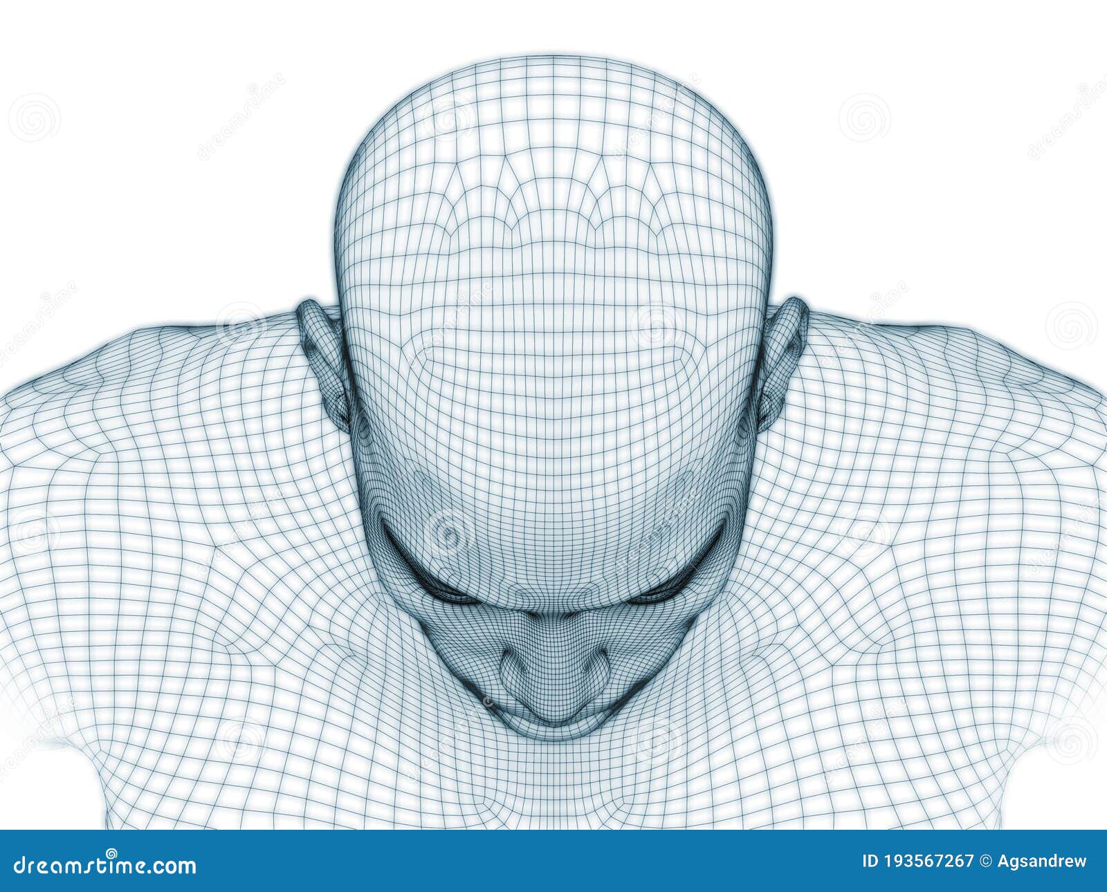 Human Face Wire Mesh stock illustration. Illustration of rendering ...