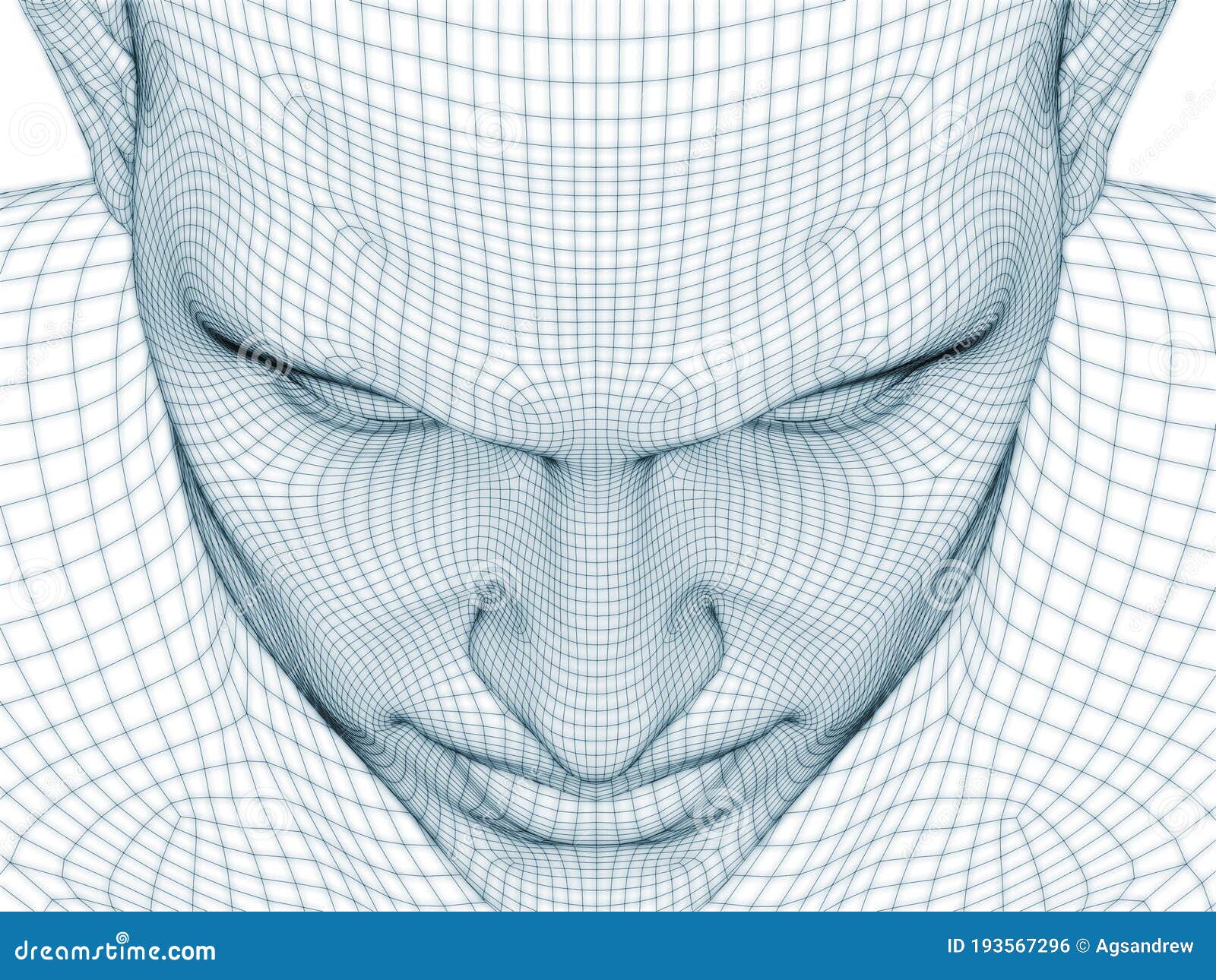 Human Face Wire Mesh stock illustration. Illustration of blue - 193567296