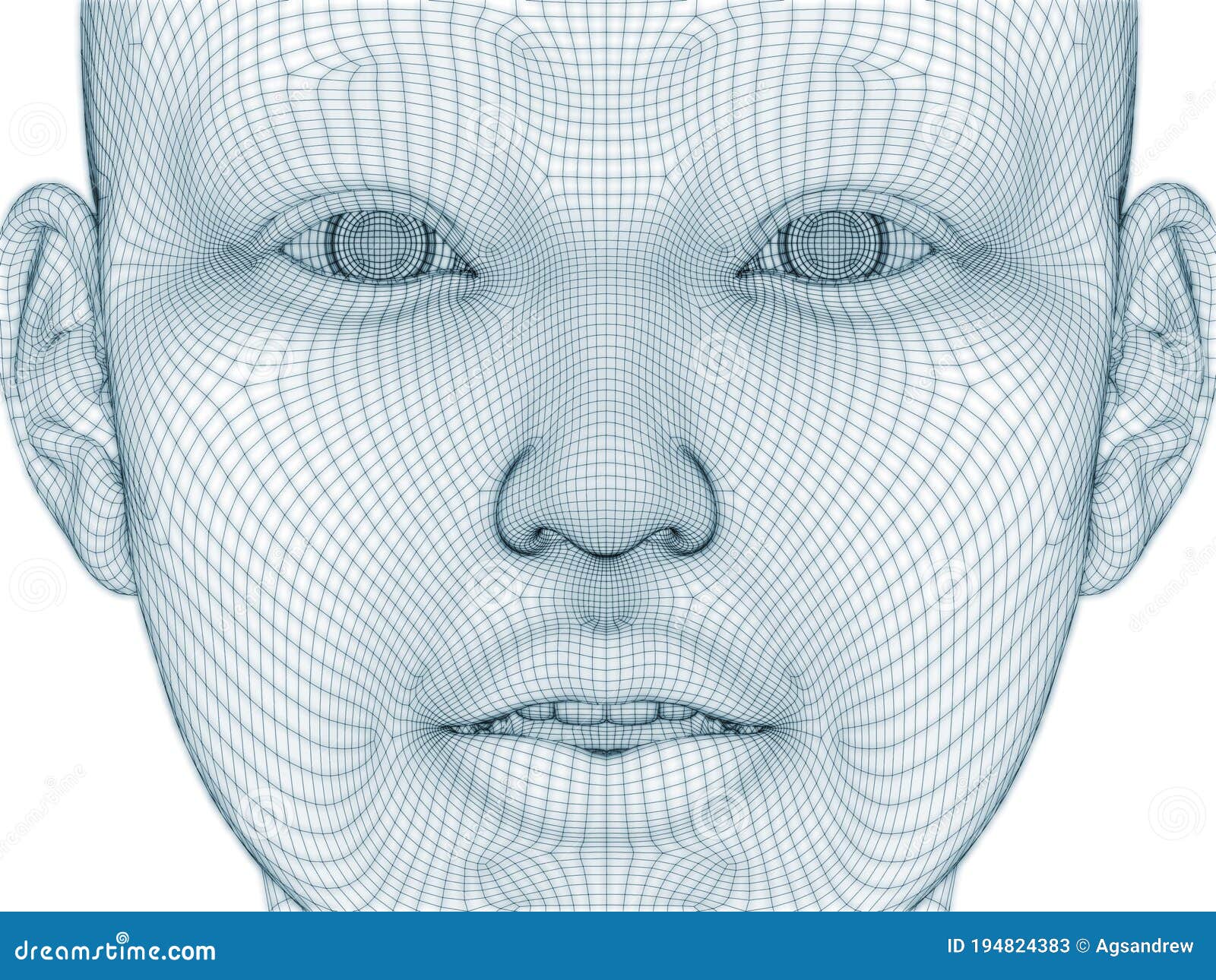 Human Face Wire Mesh stock illustration. Illustration of mesh - 194824383