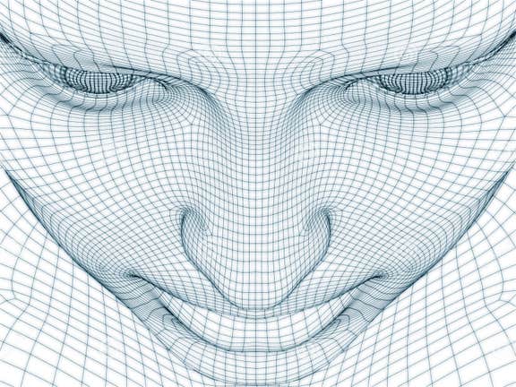 Human Face Wire Mesh stock illustration. Illustration of portrait ...