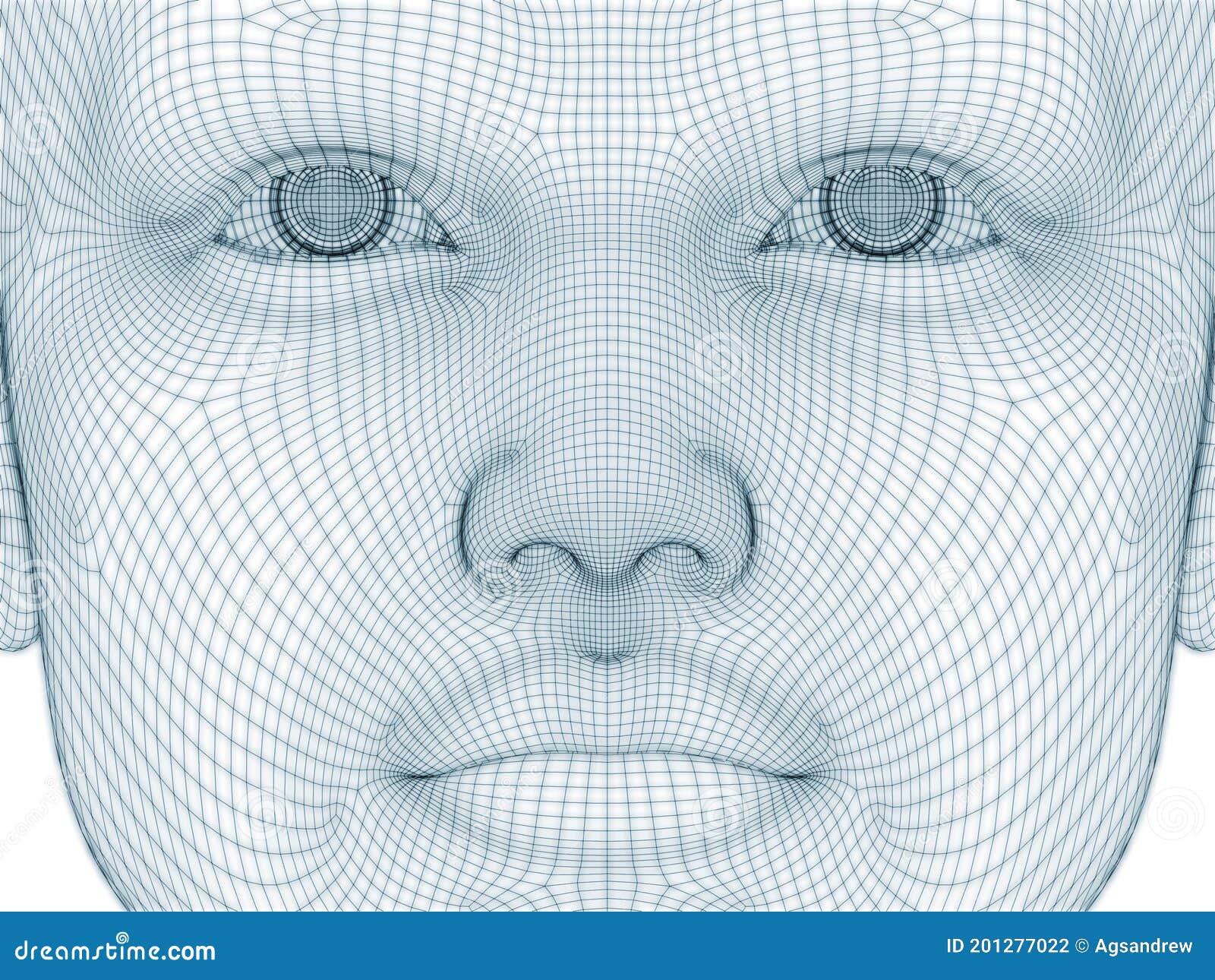 Human Face Wire Mesh stock illustration. Illustration of blue - 201277022