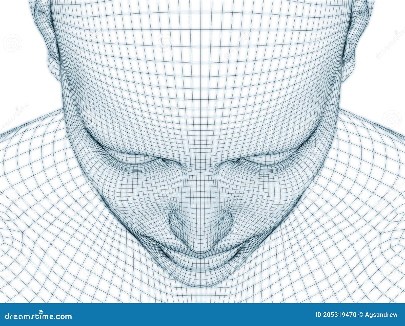 Human Face Wire Mesh stock illustration. Illustration of line - 205319470