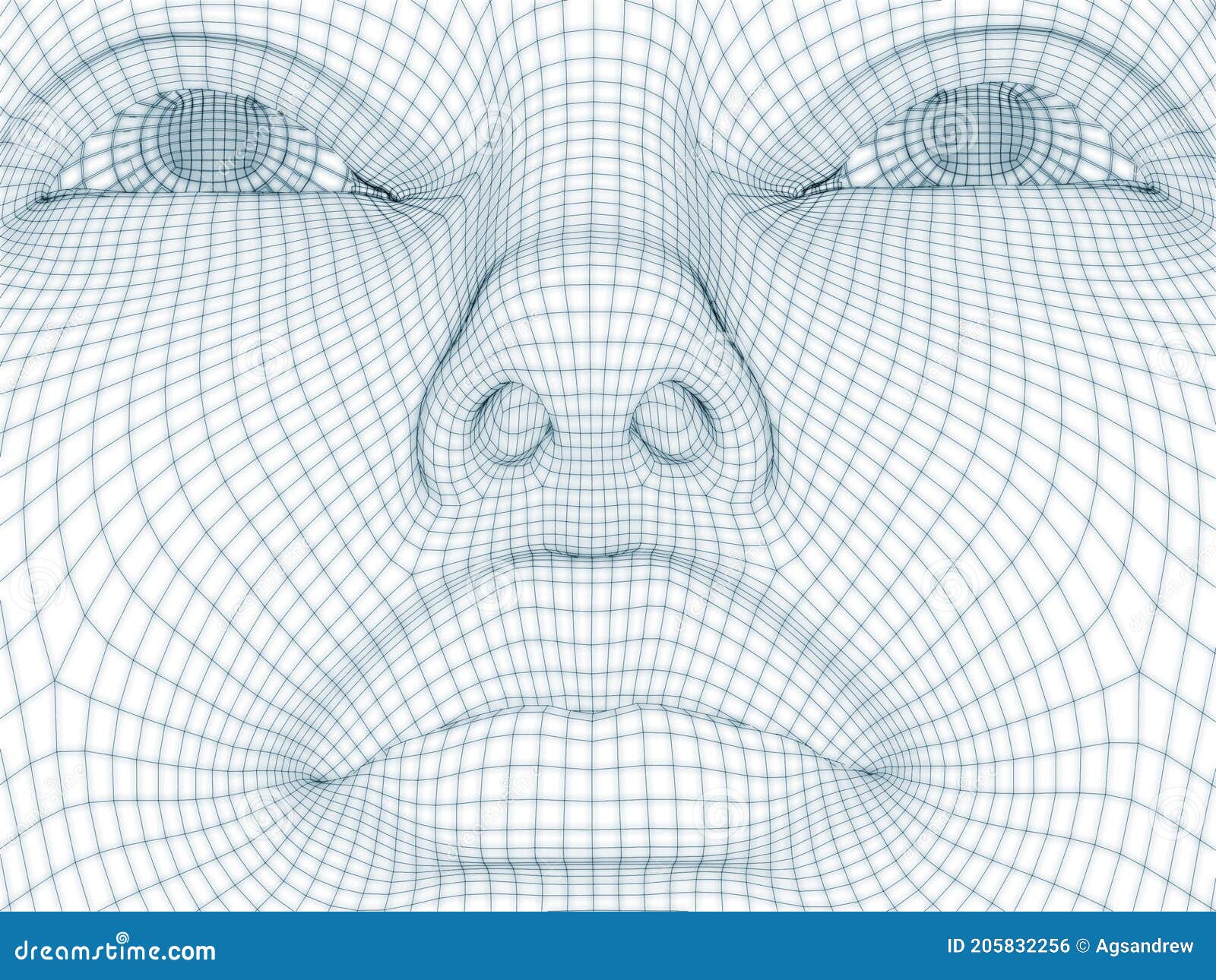 Human Face Wire Mesh stock illustration. Illustration of face - 205832256